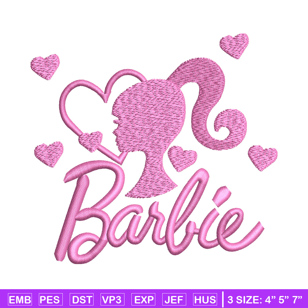 Barbie pink embroidery design, Barbie embroidery, Embroidery | Inspire ...