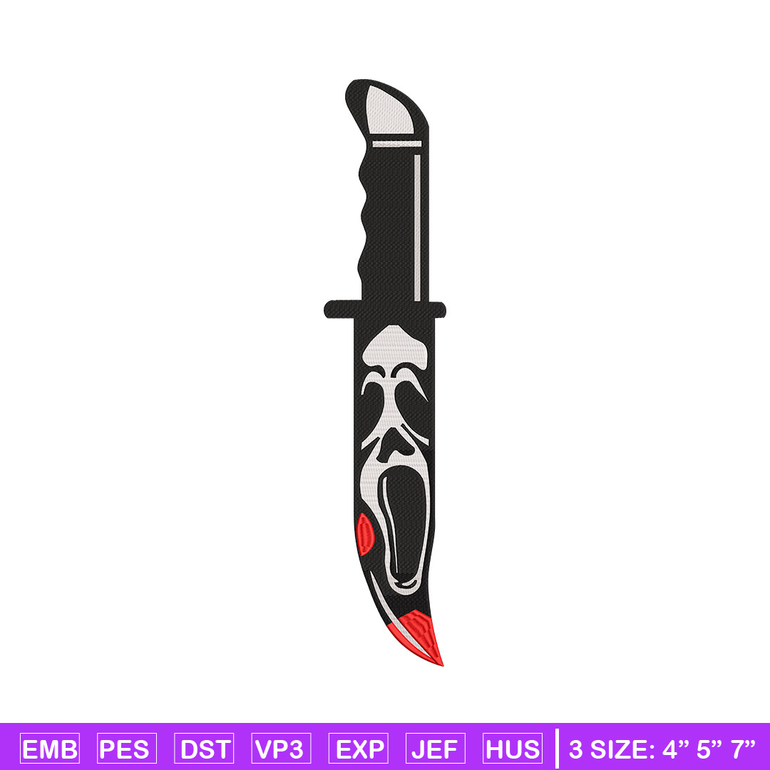 Knife ghost embroidery design, Horror embroidery, Embroidery | Inspire ...