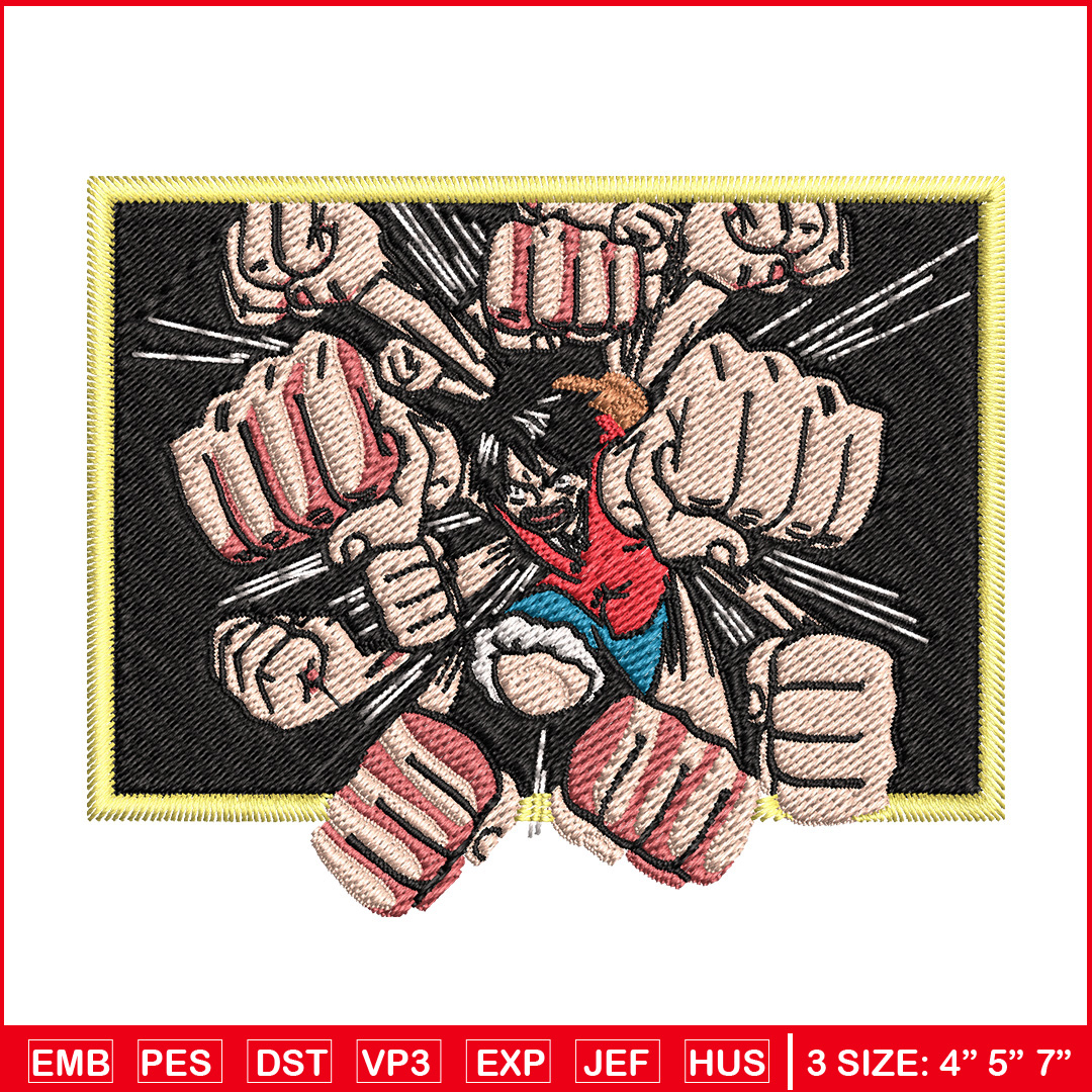 Luffy embroidery design, One piece embroidery, Anime design, | Inspire ...