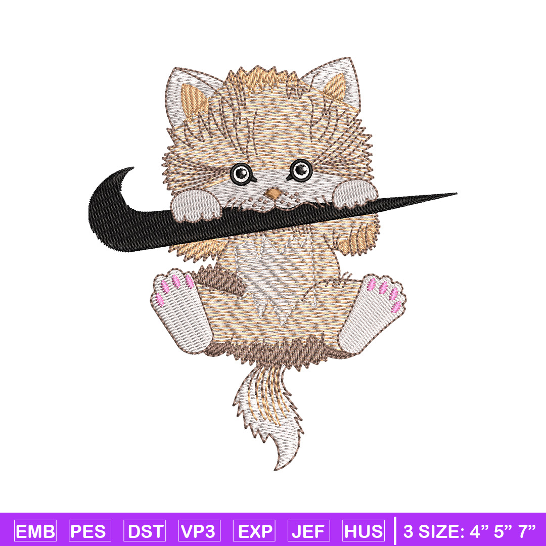 Nike cat cute embroidery design, Cat embroidery, Nike design | Inspire ...