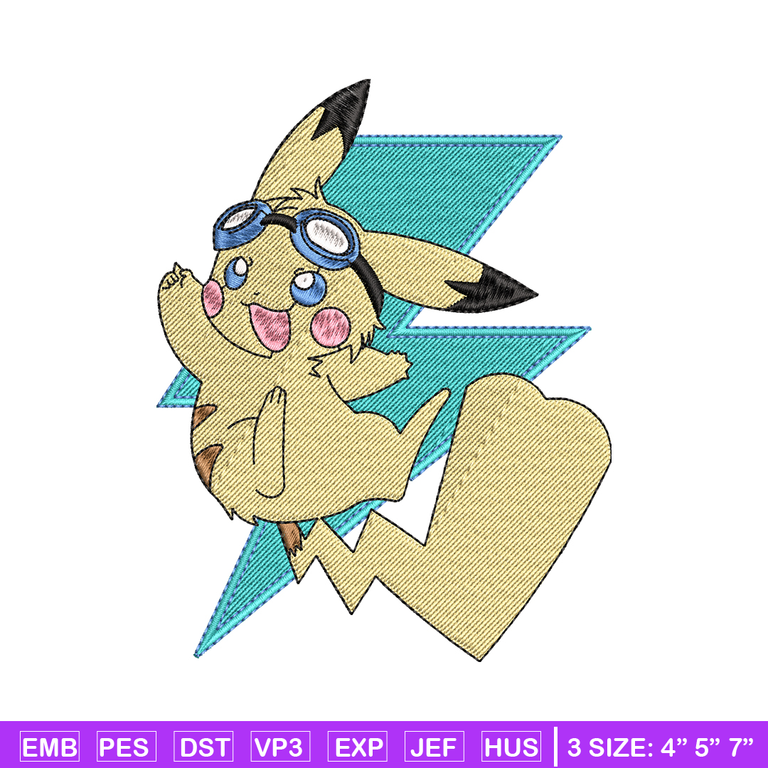 Pikachu anime embroidery design, Pokemon embroidery, embroid | Inspire ...