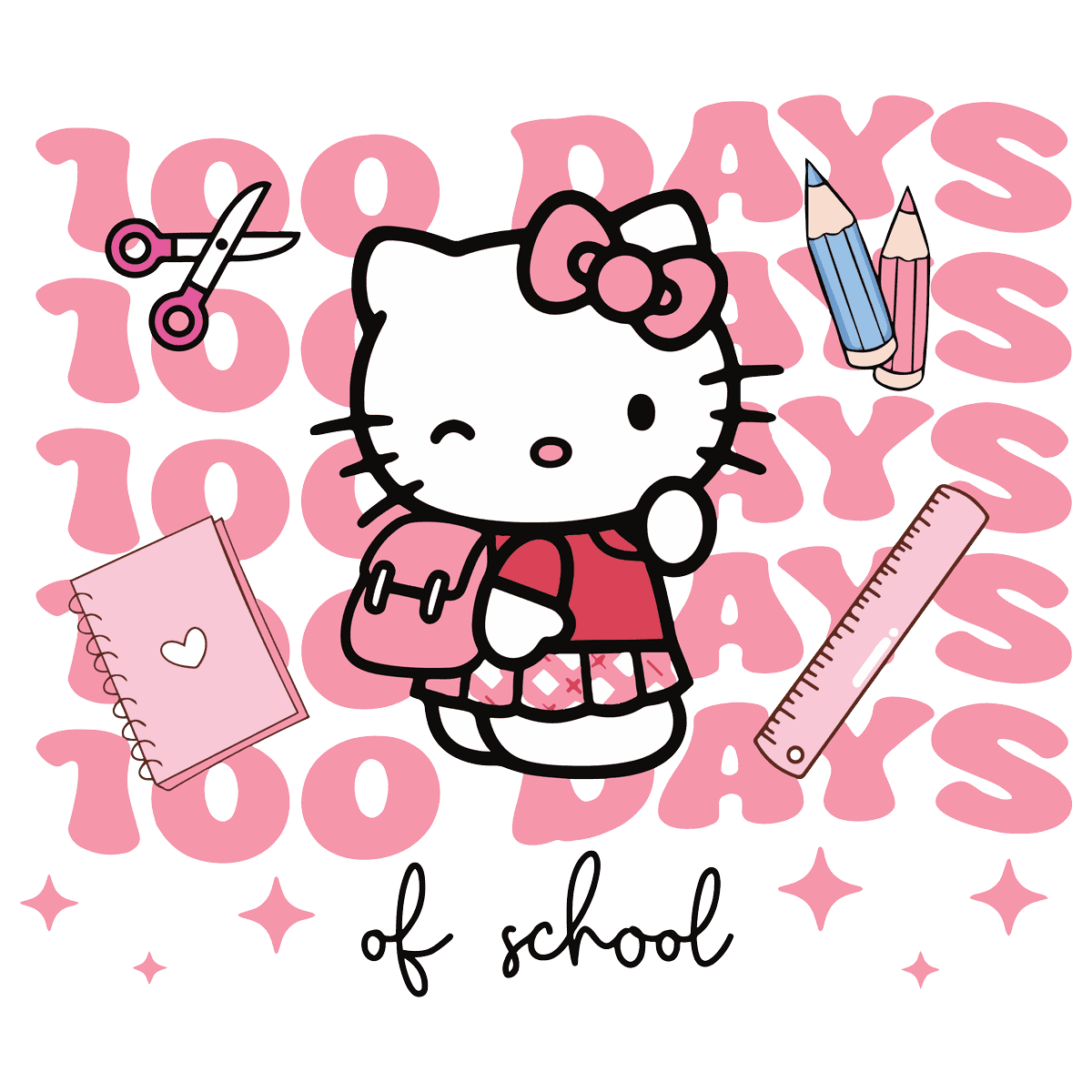 Hello Kitty 100 Days Of School SVG | Inspire Uplift