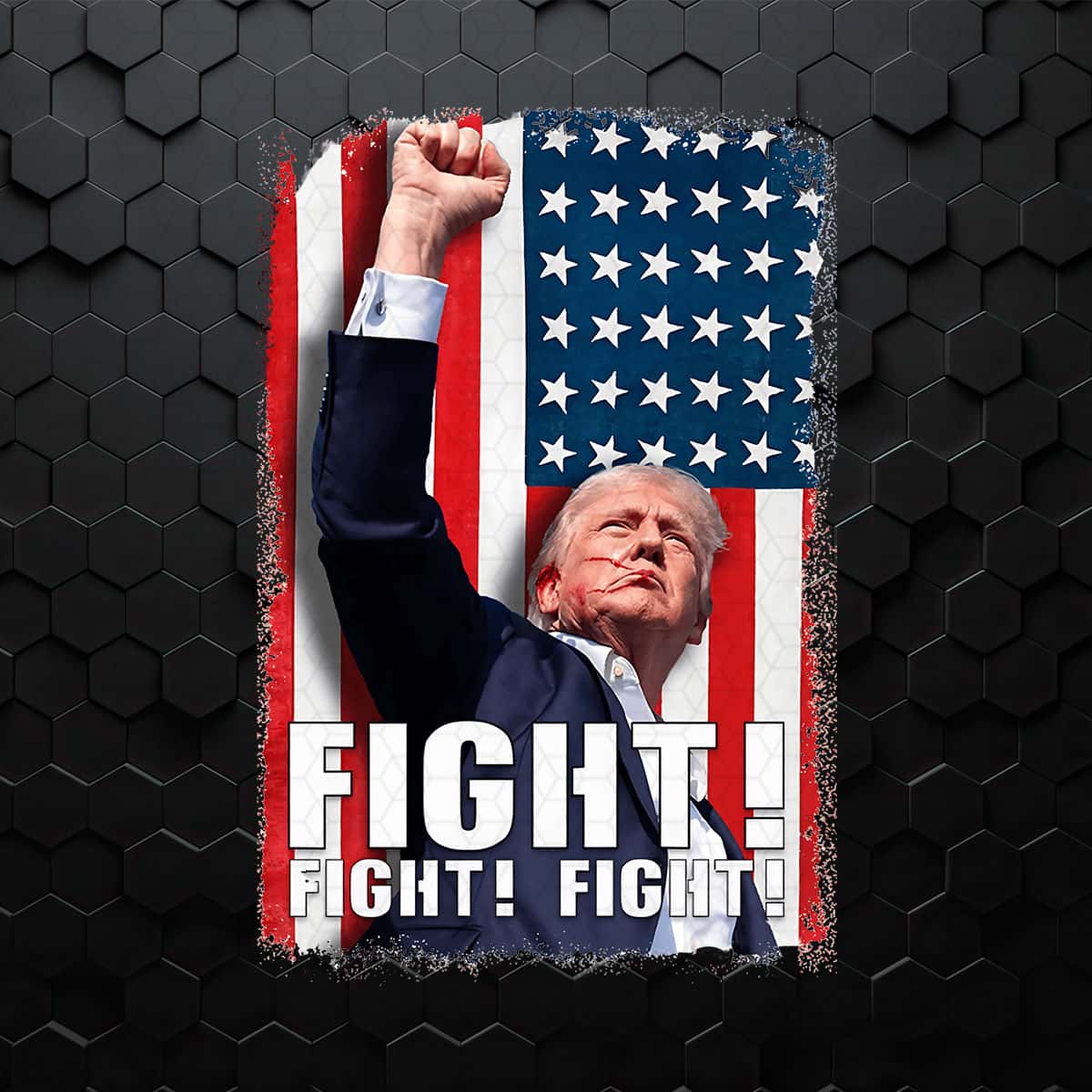Trump Fight Fight Fight USA Flag PNG | Inspire Uplift