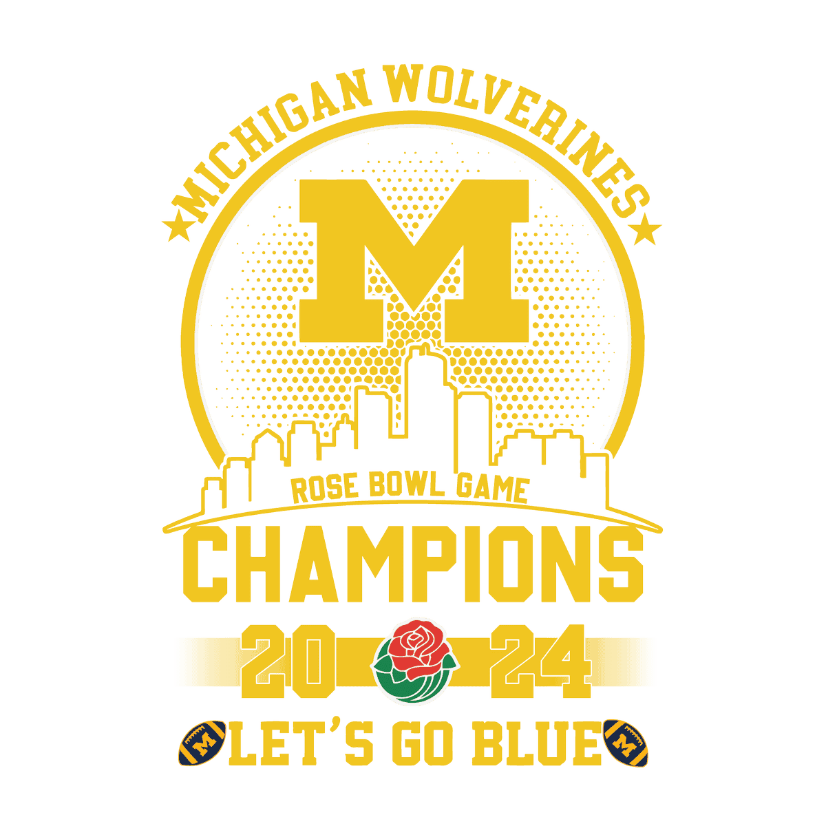 Michigan Wolverines Lets Go Blue Champions SVG - Inspire Uplift