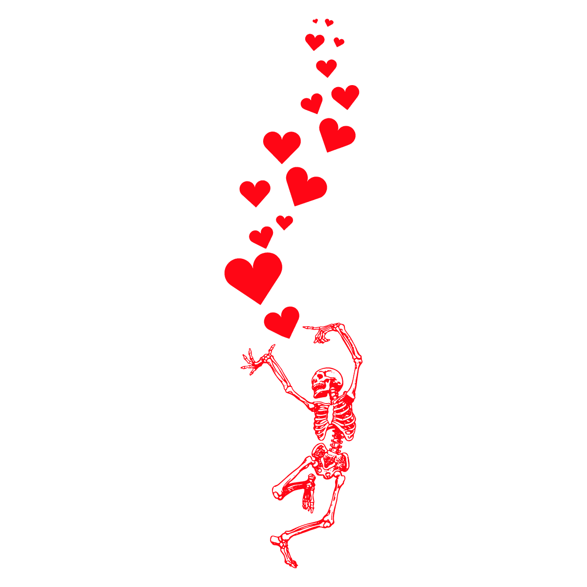 Valentines Day Skeleton Dancing Heart SVG | Inspire Uplift
