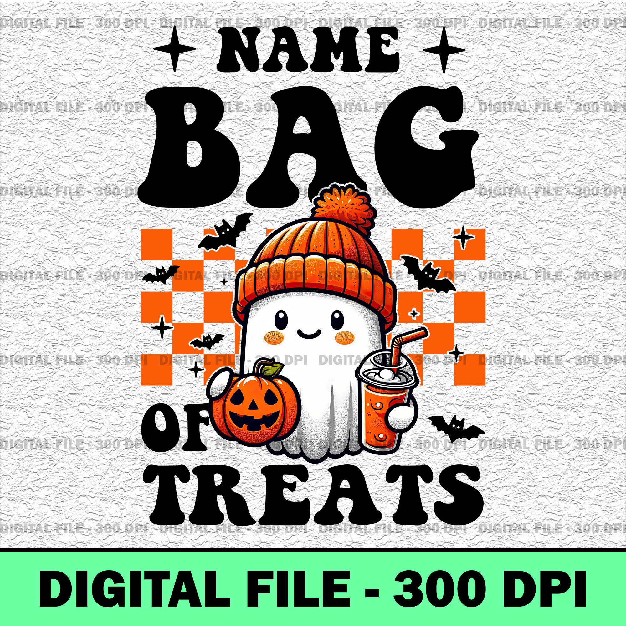 CUSTOM Bag Of Treats Png, Halloween Png, Cute Ghost Pumpkin | Inspire ...