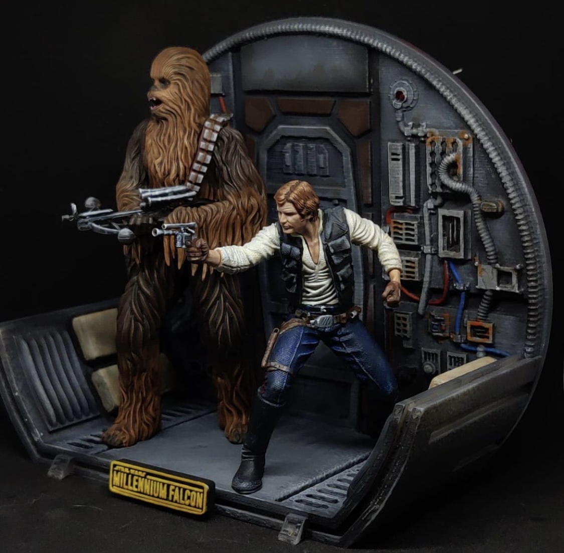 Chewbacca Han Solo 3D printed hand painted custom figure, Ch | Inspire ...