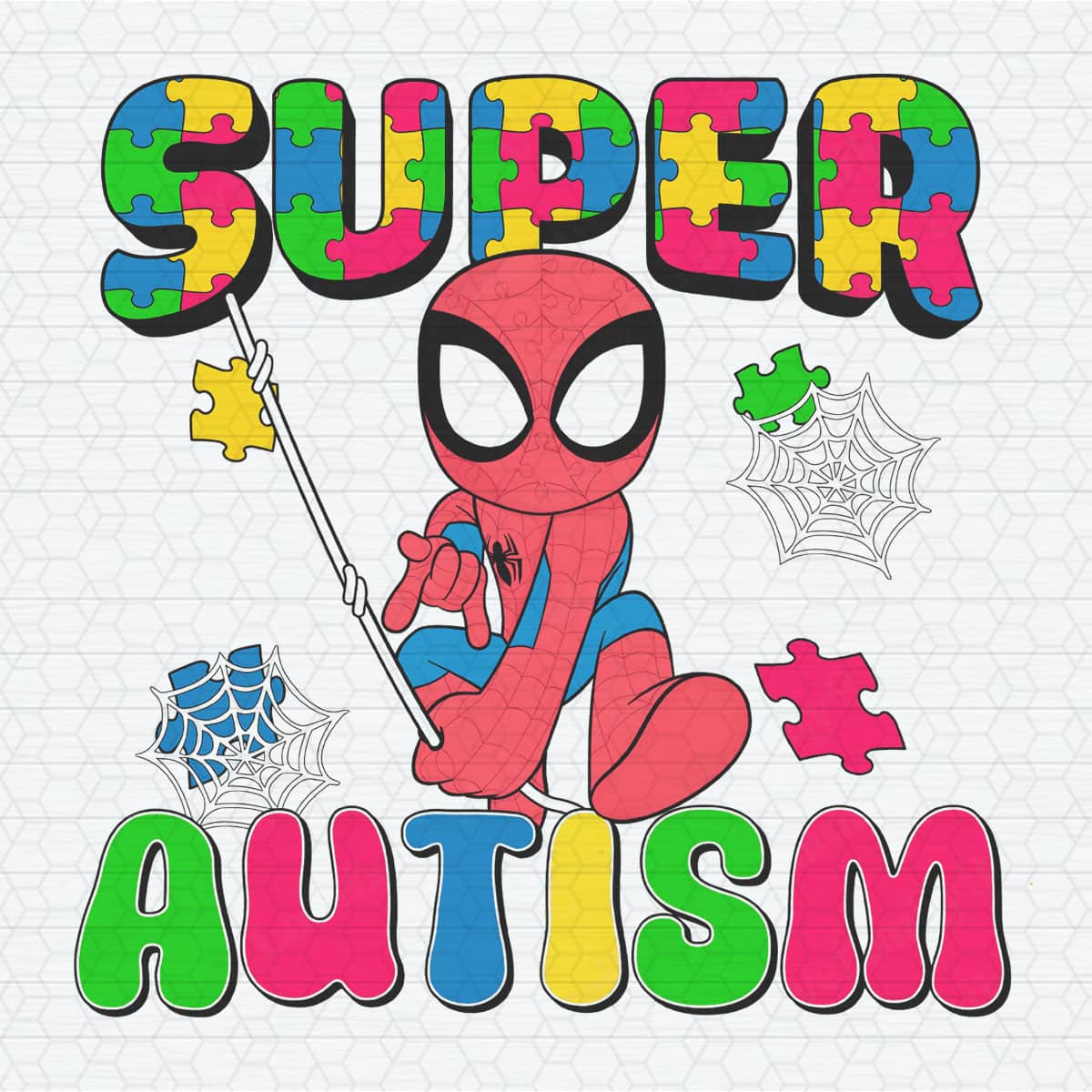 Spiderman Super Autism Puzzle Pieces PNG | Inspire Uplift