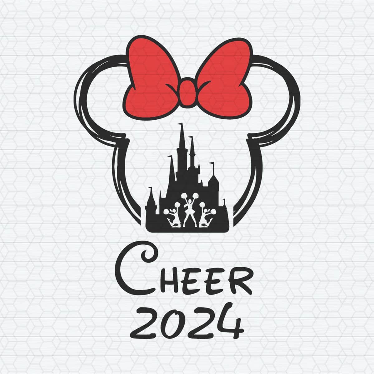 Disney Cheer 2024 Minnie Mouse Head SVG | Inspire Uplift