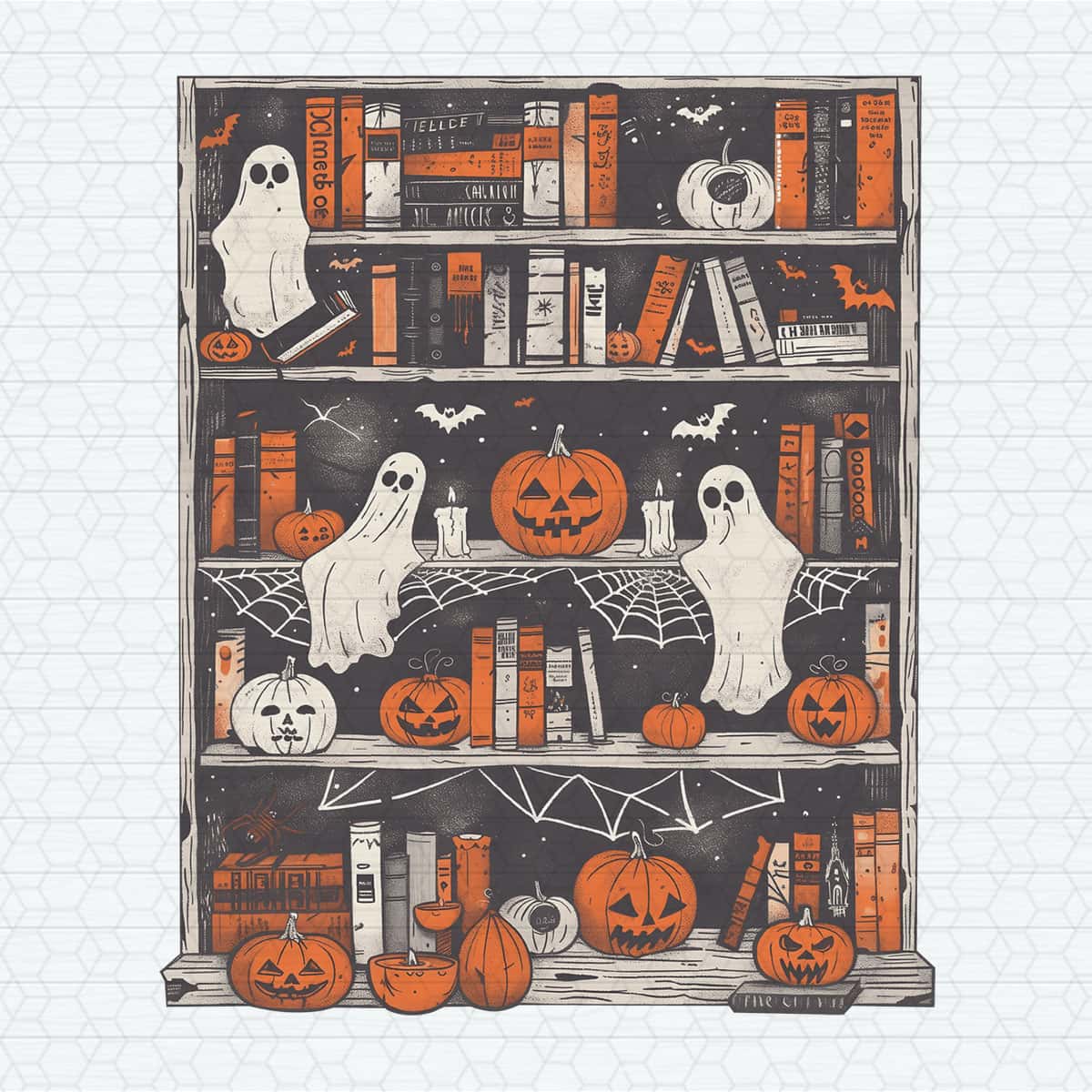 Halloween Library Bookish Ghost PNG | Inspire Uplift