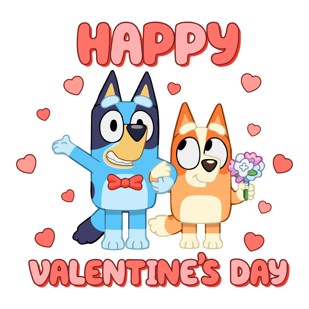 Bluey And Bingo Happy Valentine SVG | Inspire Uplift