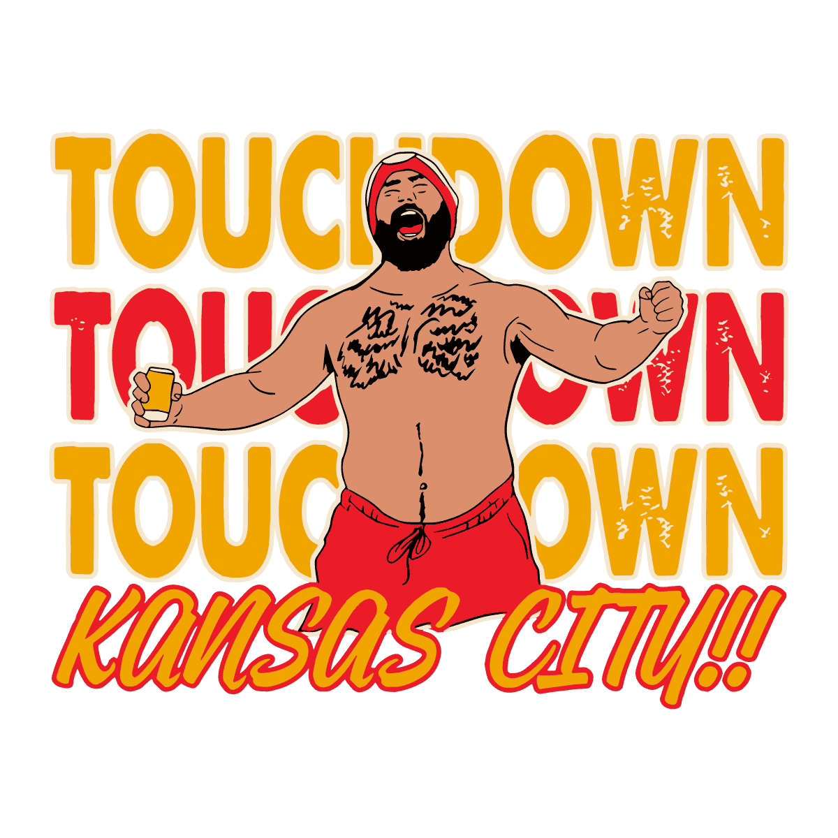 Retro Jason Kelce Touchdown Kansas City SVG - Inspire Uplift