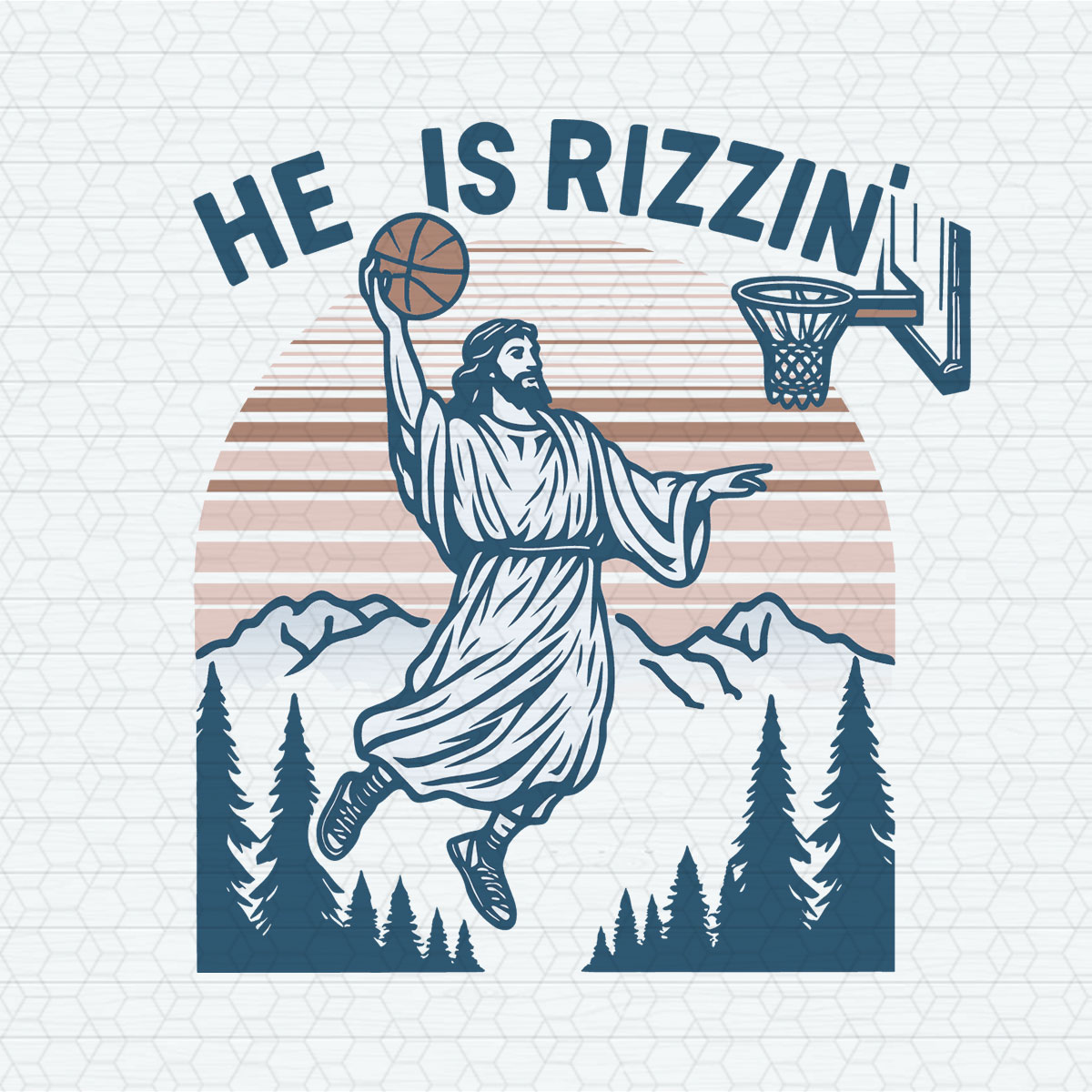 Jesus Basketball Easter He Is Rizzin SVG | Inspire Uplift