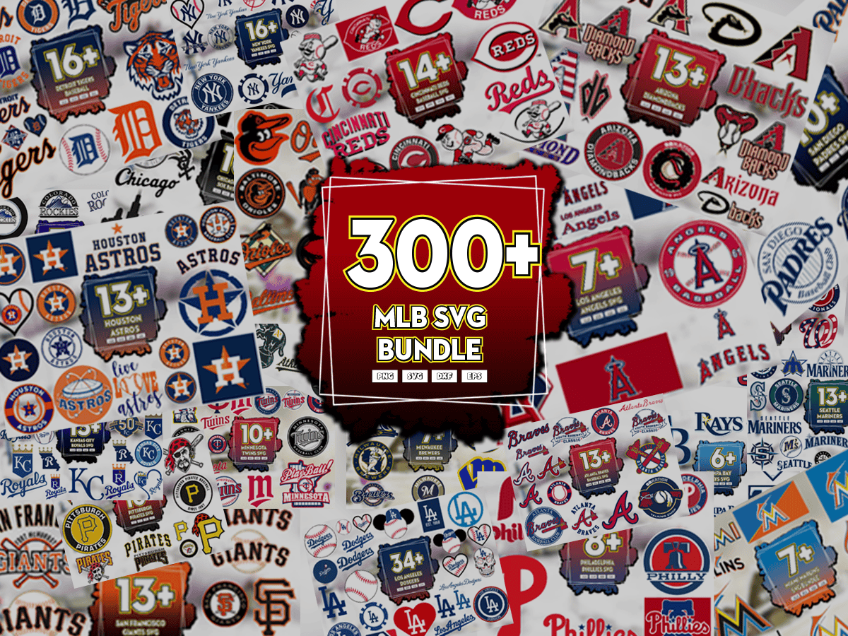 300 Files Mlb Svg Bundle, Sport Lovers Svg, Baseball Fans Sv - Inspire ...