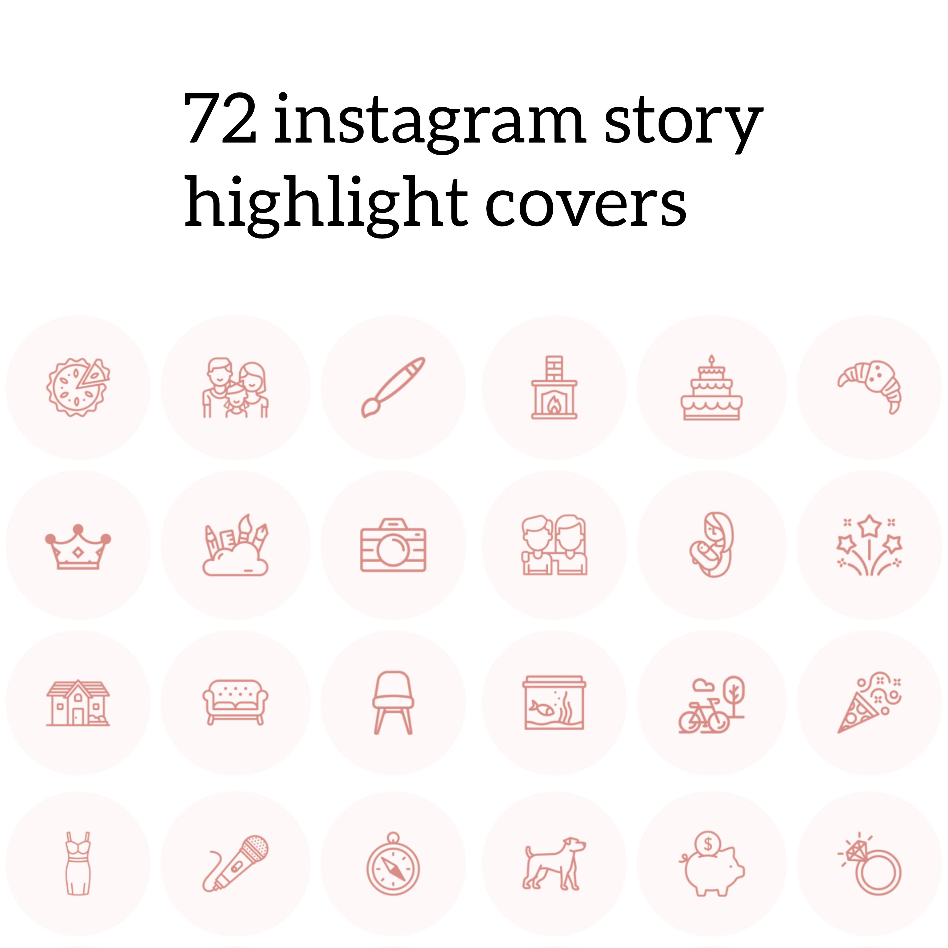 72 Pale Pink Instagram Highlight Icons. Minimalist Instagram | Inspire ...