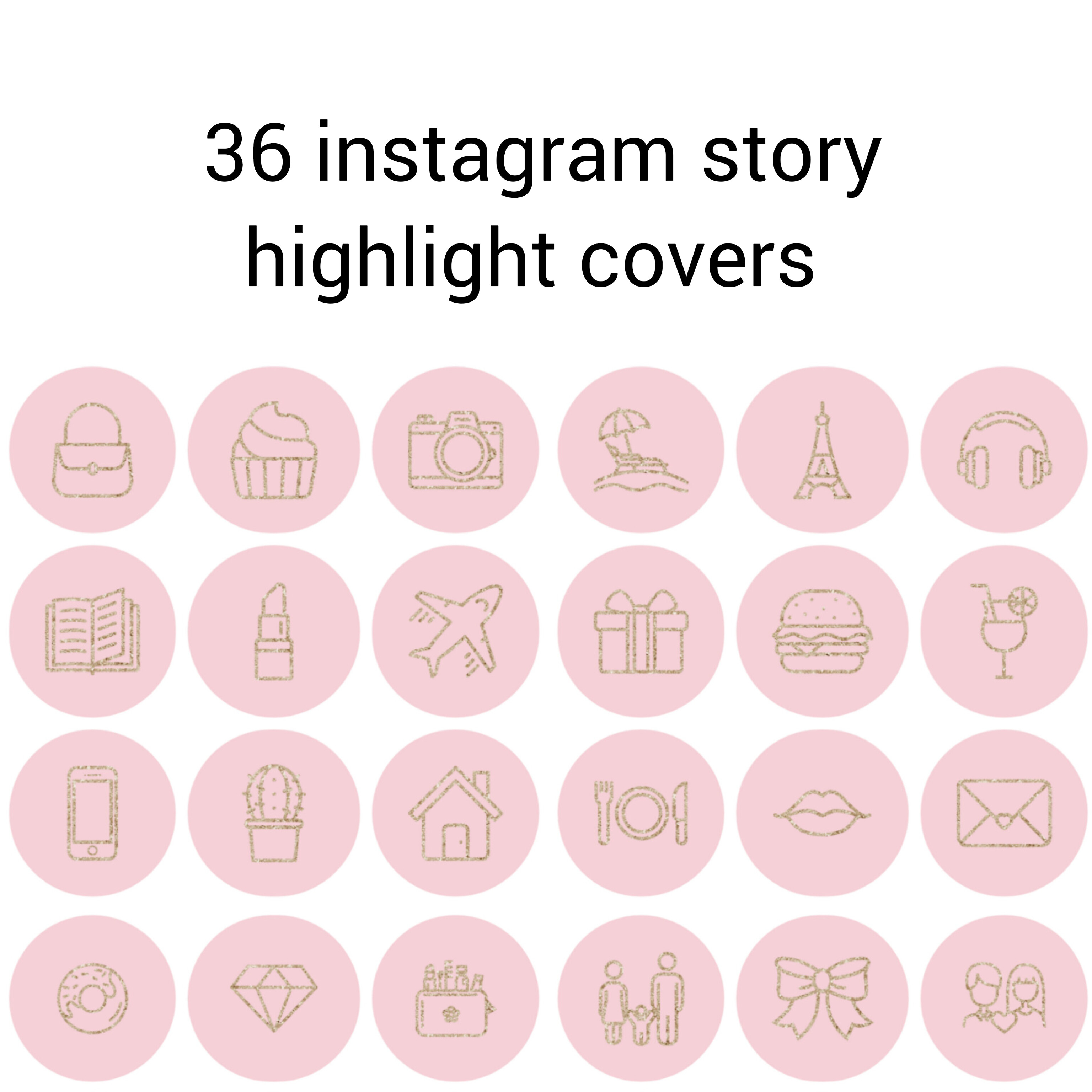 36 Pink and Glitter Lifestyle Instagram Highlight Icons. Min | Inspire ...
