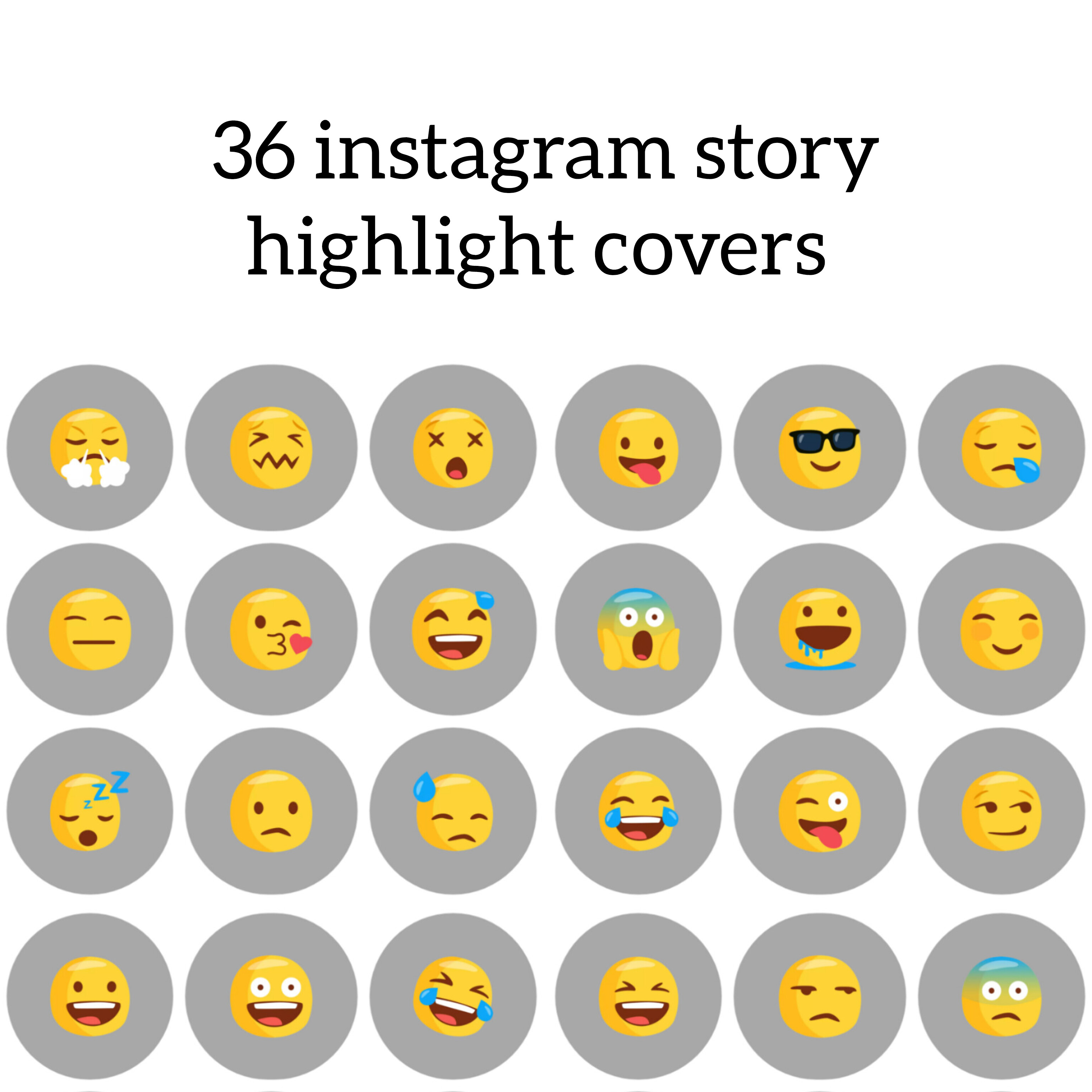 36 Emotions Instagram Highlight Icons. Grey Instagram Highli | Inspire ...