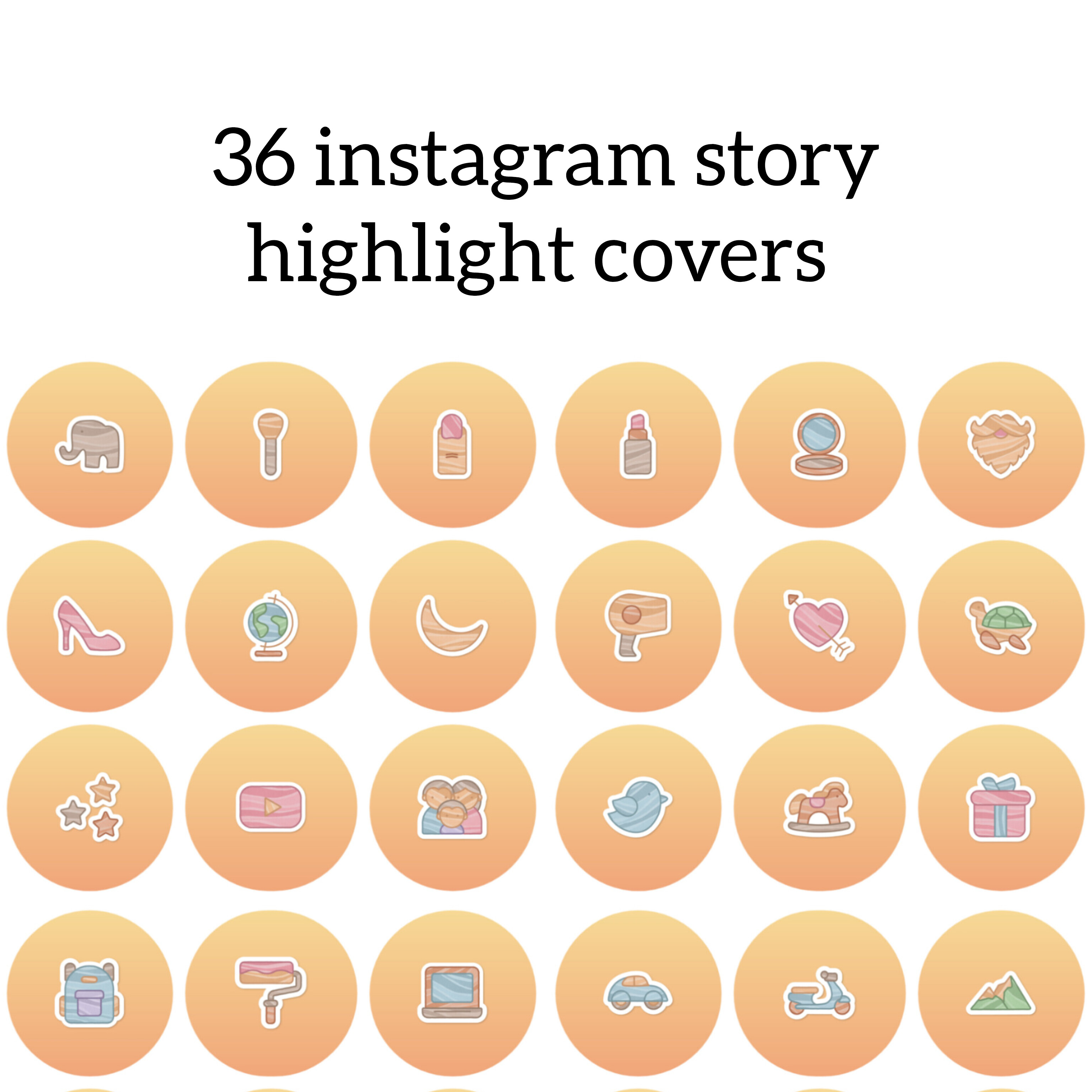 36 Colors Instagram Highlight Icons. Orange Instagram Highli | Inspire ...