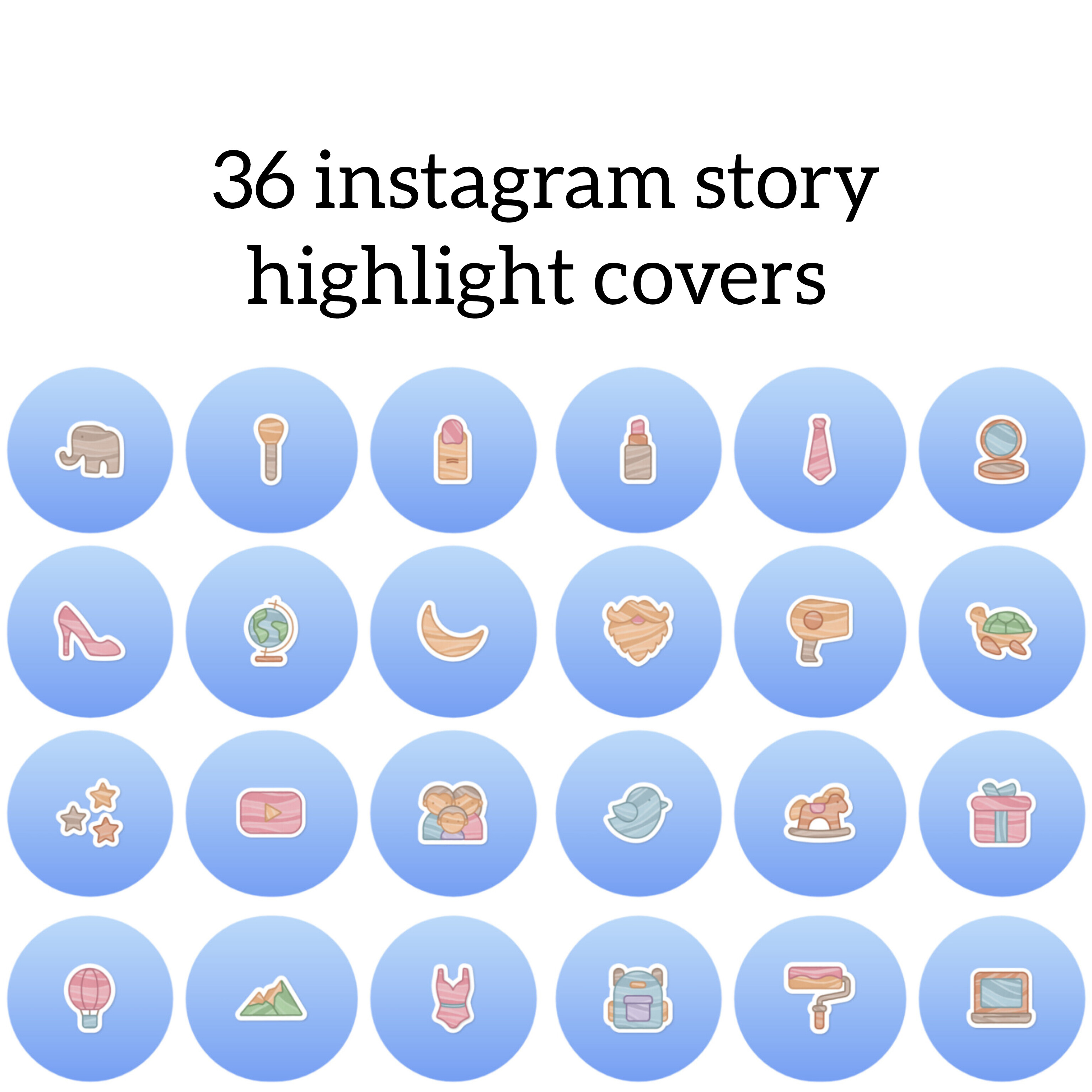 36 Colors Instagram Highlight Icons. Blue Instagram Highligh | Inspire ...