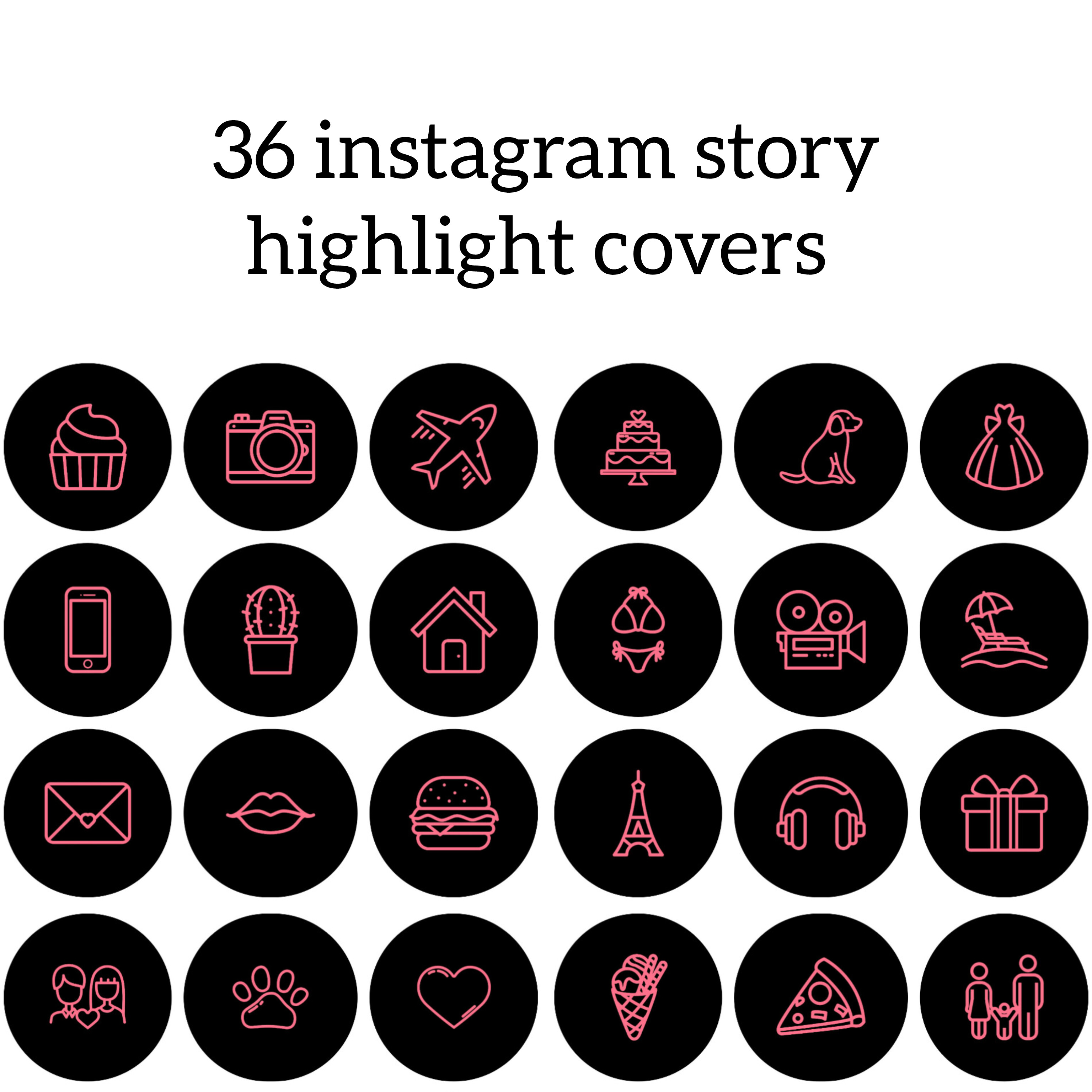 36 Black Instagram Highlight Icons. Lifestyle Instagram High - Inspire ...
