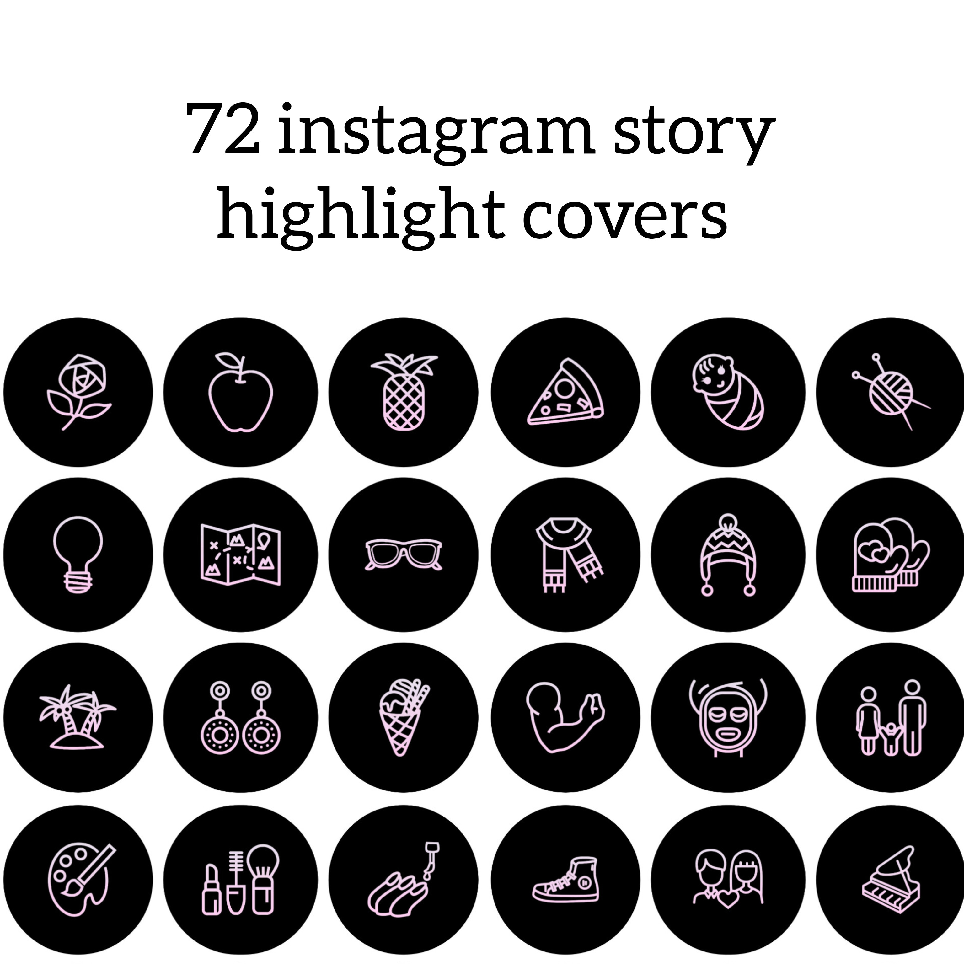 36 Black and Pink Instagram Highlight Icons. Lifestyle Insta | Inspire ...