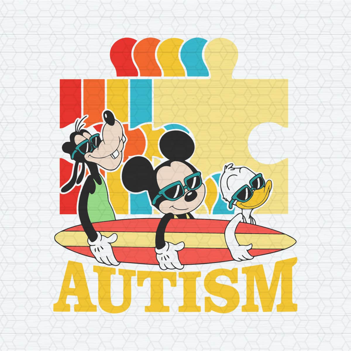 Funny Mickey Donald Goofy Autism SVG | Inspire Uplift