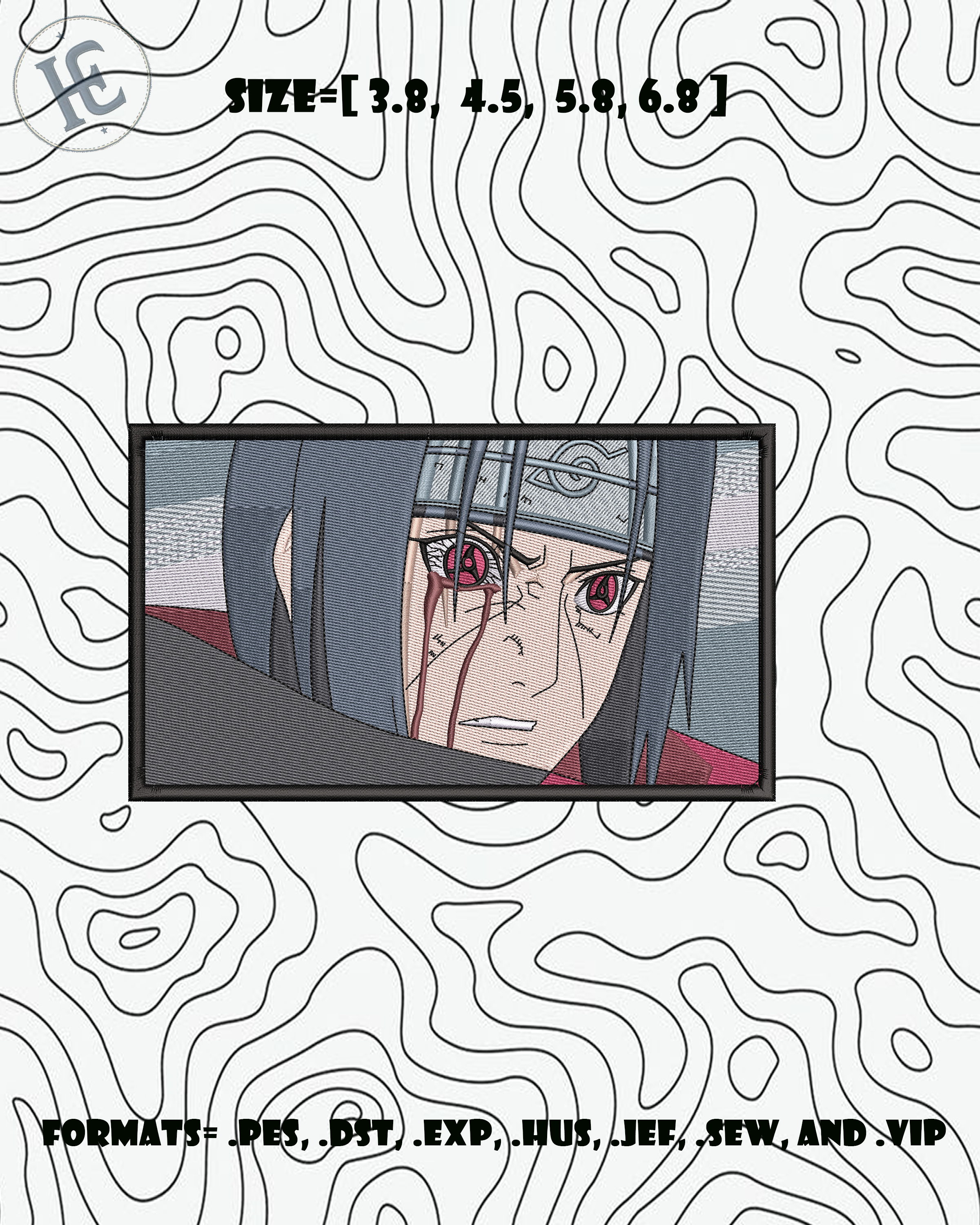 Uchiha Itachi Embroidery Design File-Naruto Anime Embroidery - Inspire ...