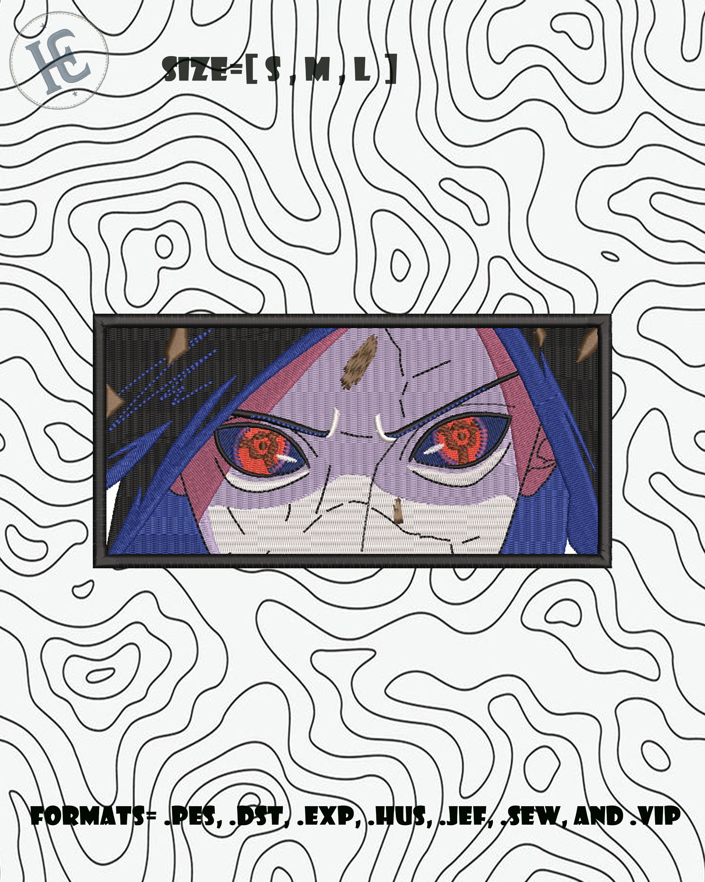 Madara Embroidery design file pes. Anime Naruto embroidery d | Inspire ...