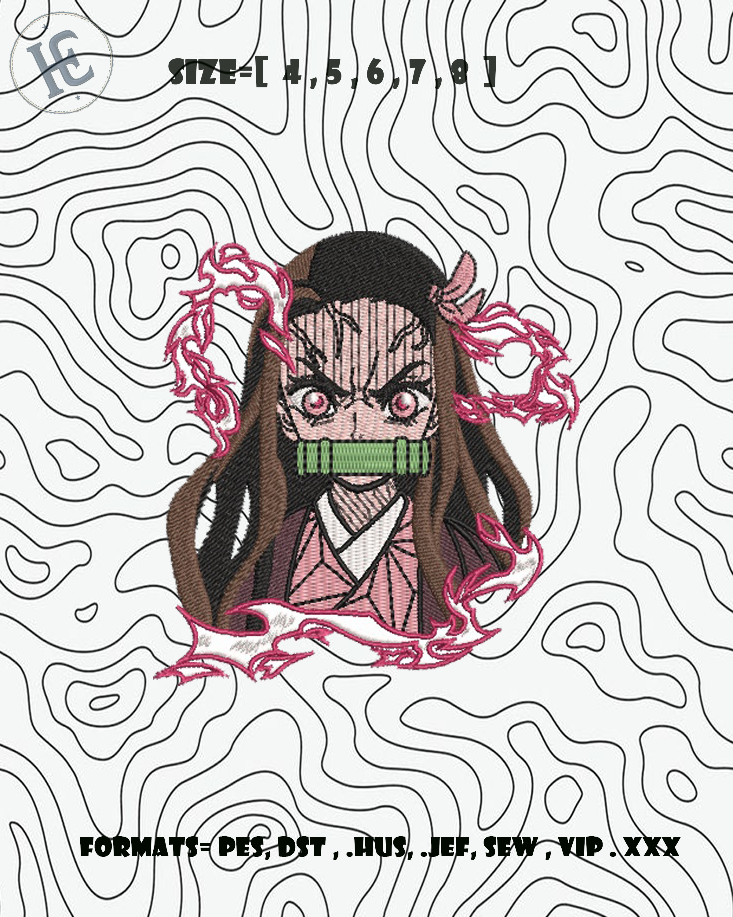Nezuko Embroidery Design File, Kimetsu no yaiba Anime Embroi | Inspire ...