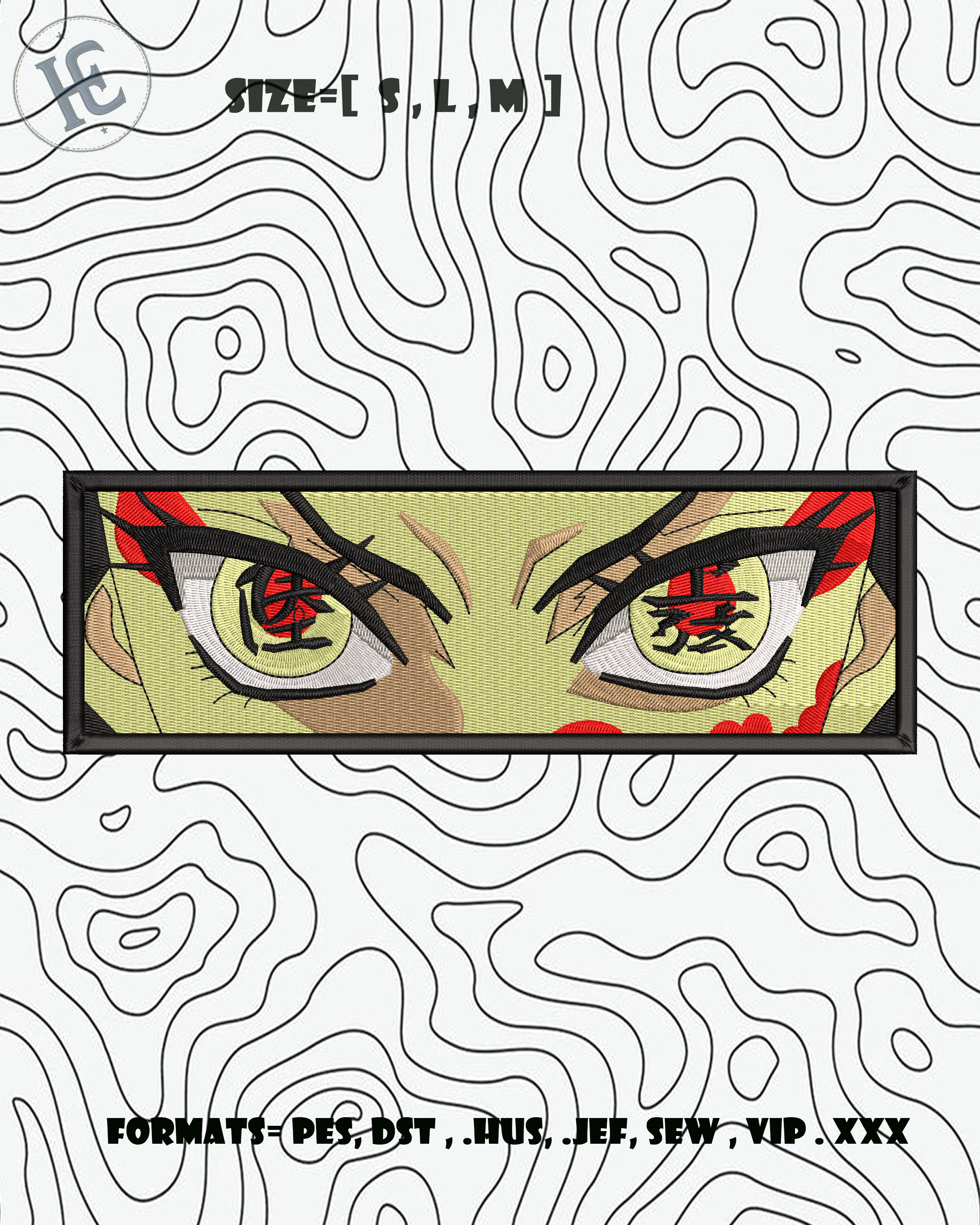 Daki Eyes Embroidery Design File, Kimetsu no yaiba Anime Emb | Inspire ...