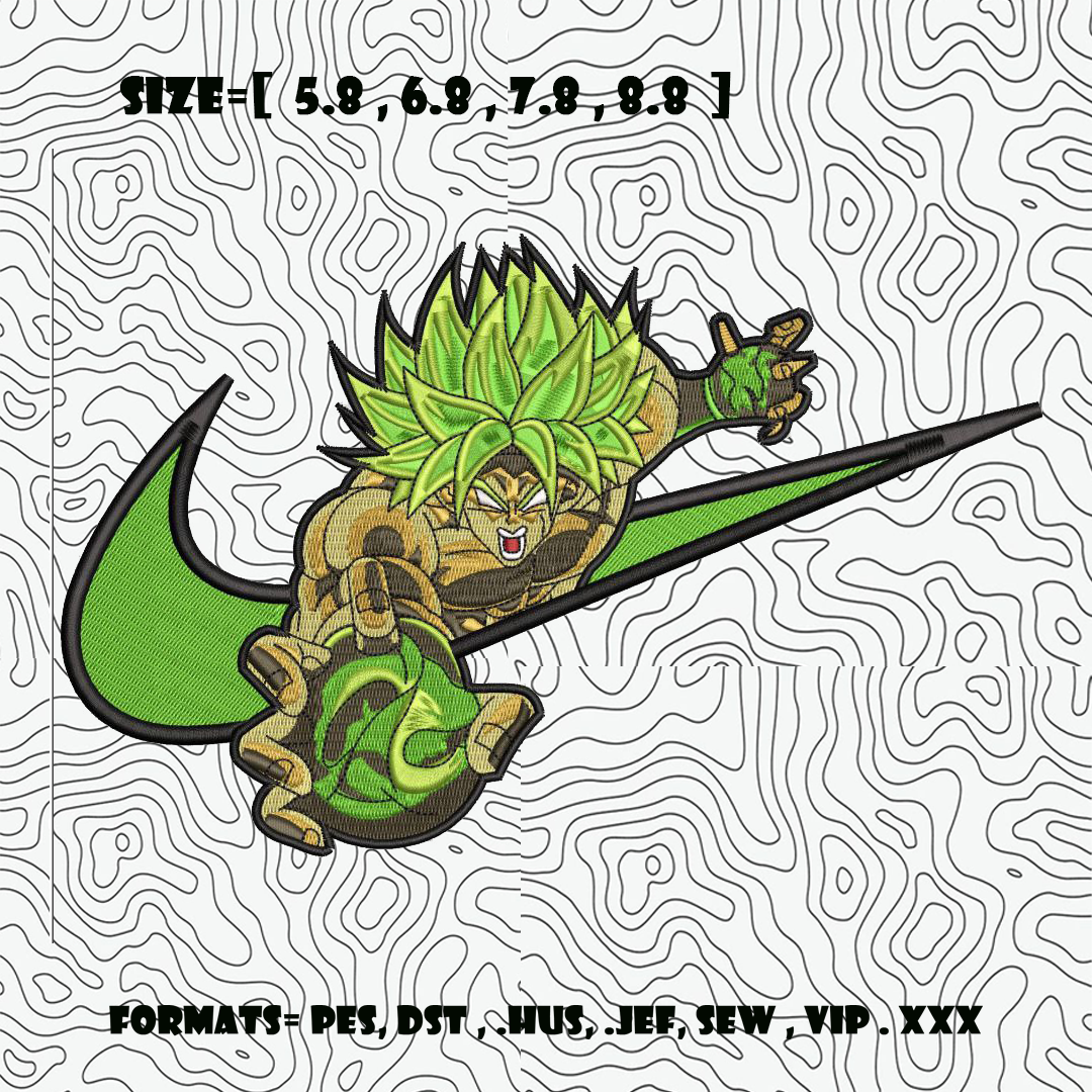 Broly Super Saiyan Embroidery design, dragonball Embroidery | Inspire ...