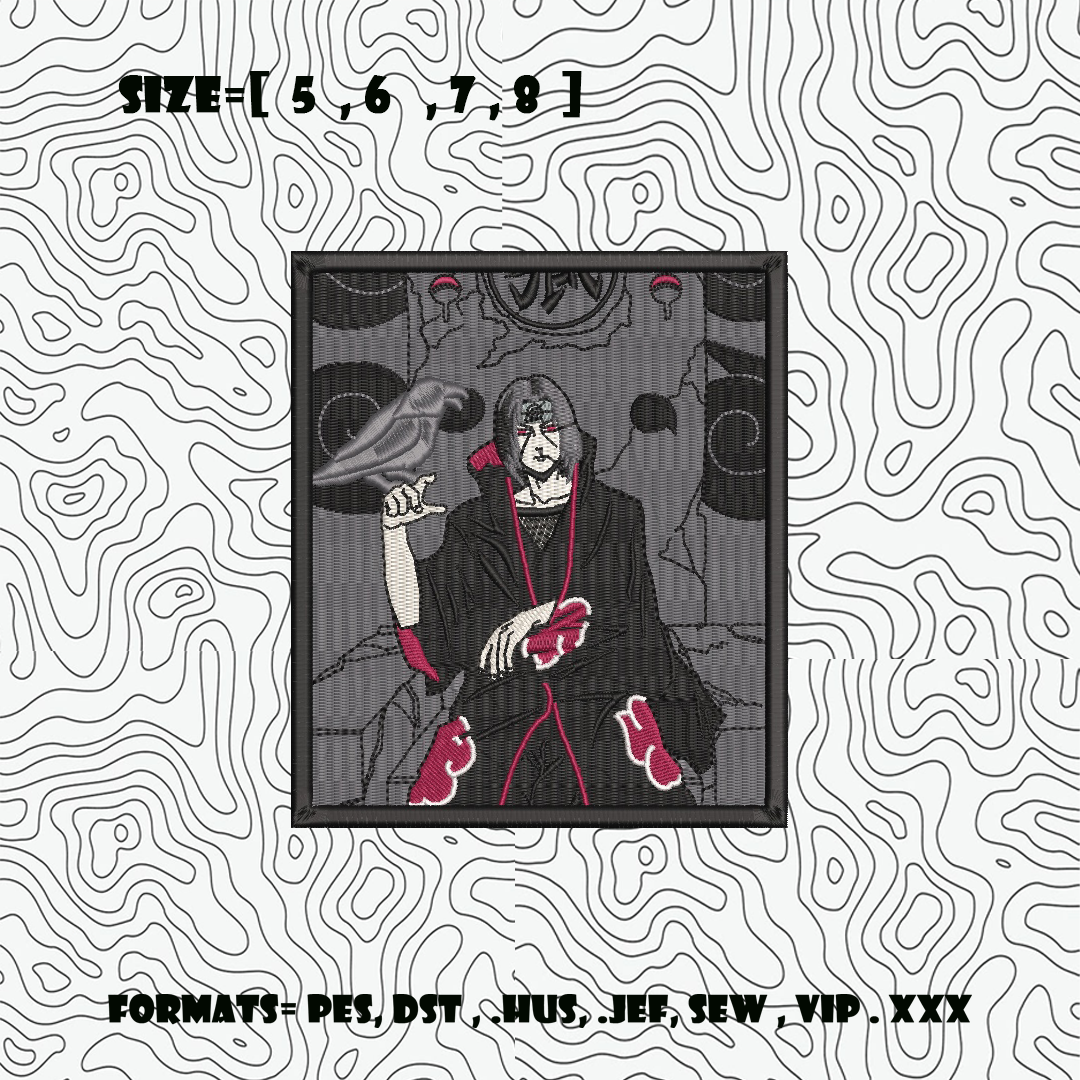 Itachi naruto Rectangle Embroidery Itachi Black Rectangle Em - Inspire ...