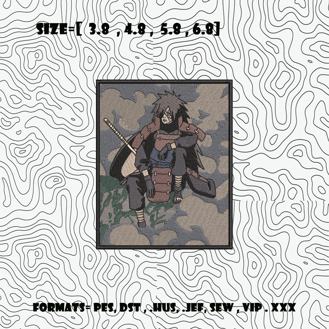 Madara rectangle embroidery design, Naruto embroidery, Anime | Inspire ...
