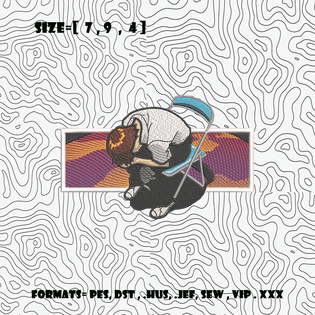 Shinji chair embroidery design, Anime design, Anime Embroide | Inspire ...