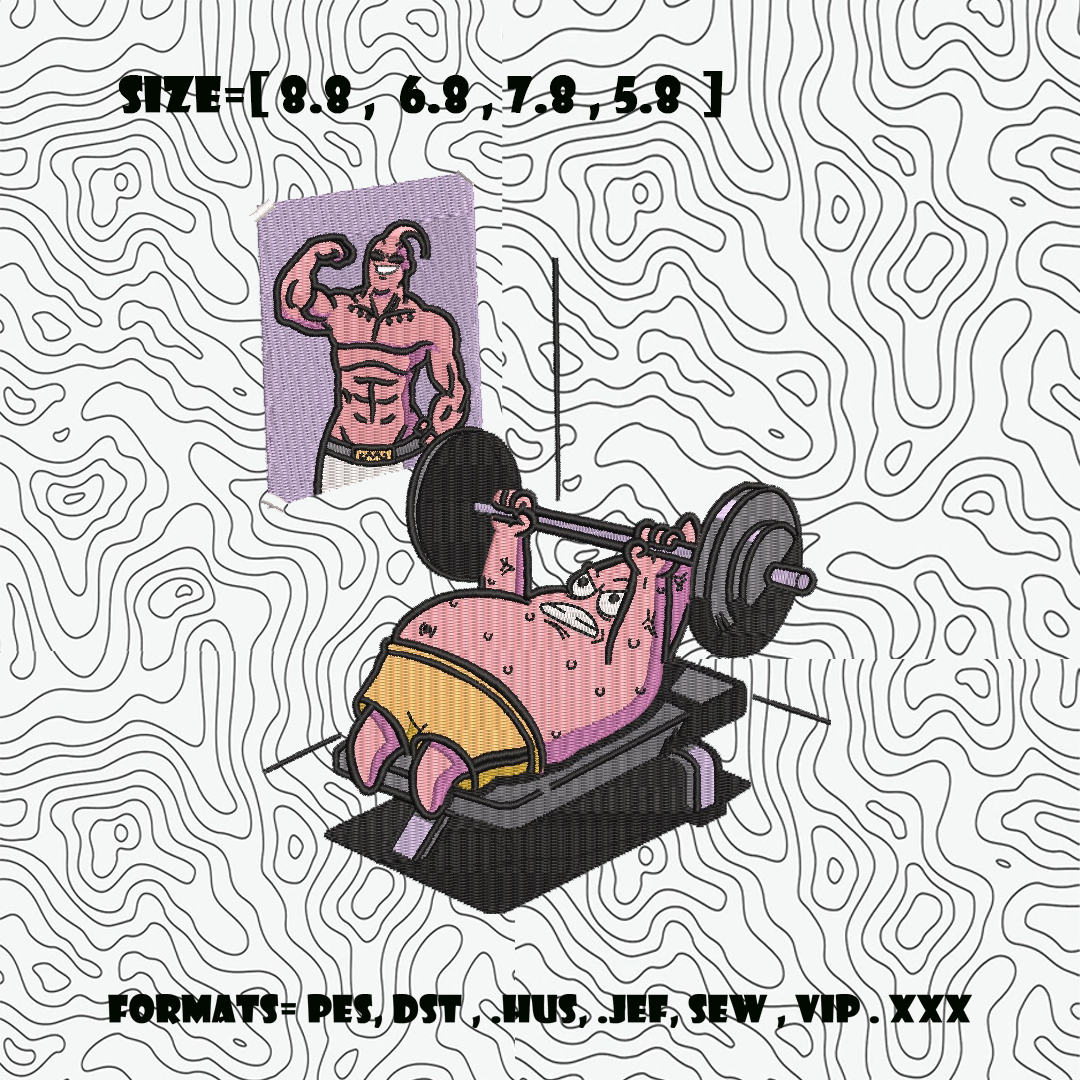 Patrick,Patrick Workout Majin Buu Embroidery Design File, Sp | Inspire ...