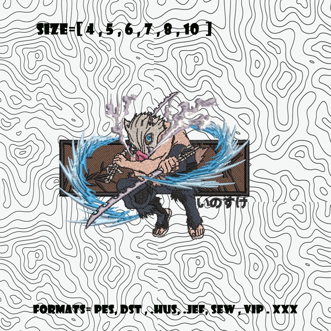 Inosuke Embroidery Design File Kimetsu no yaiba Anime Embroi | Inspire ...