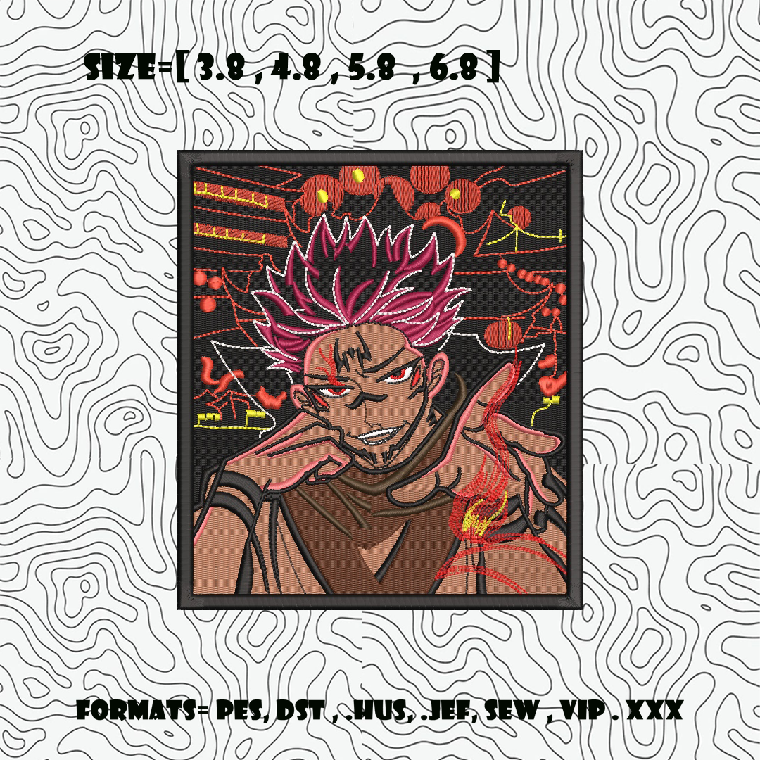 Sukuna embroidery design, jujutsu kaisen embroidery, logo de | Inspire ...
