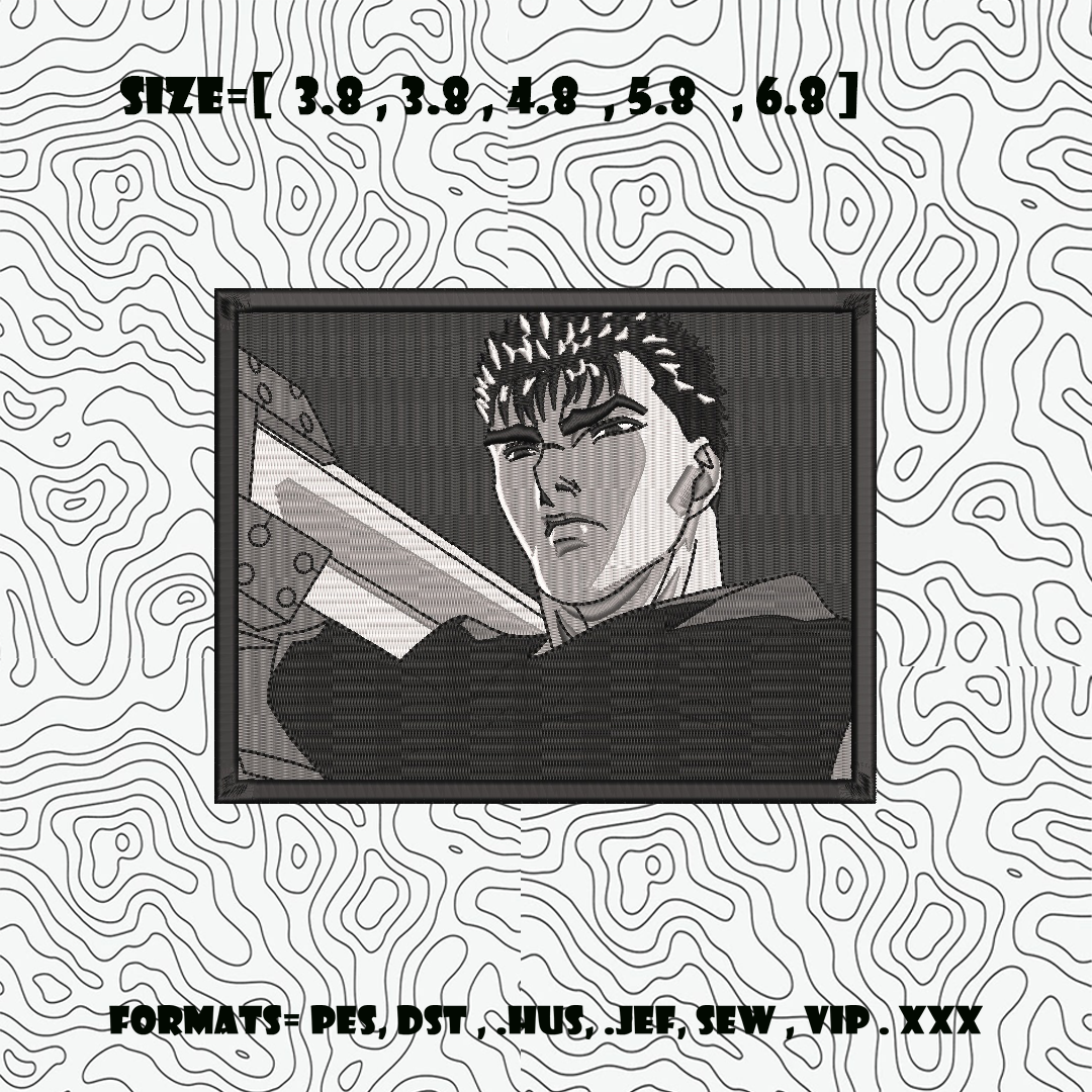Guts Berserk Embroidery Design File / Berserk Anime Embroide | Inspire ...
