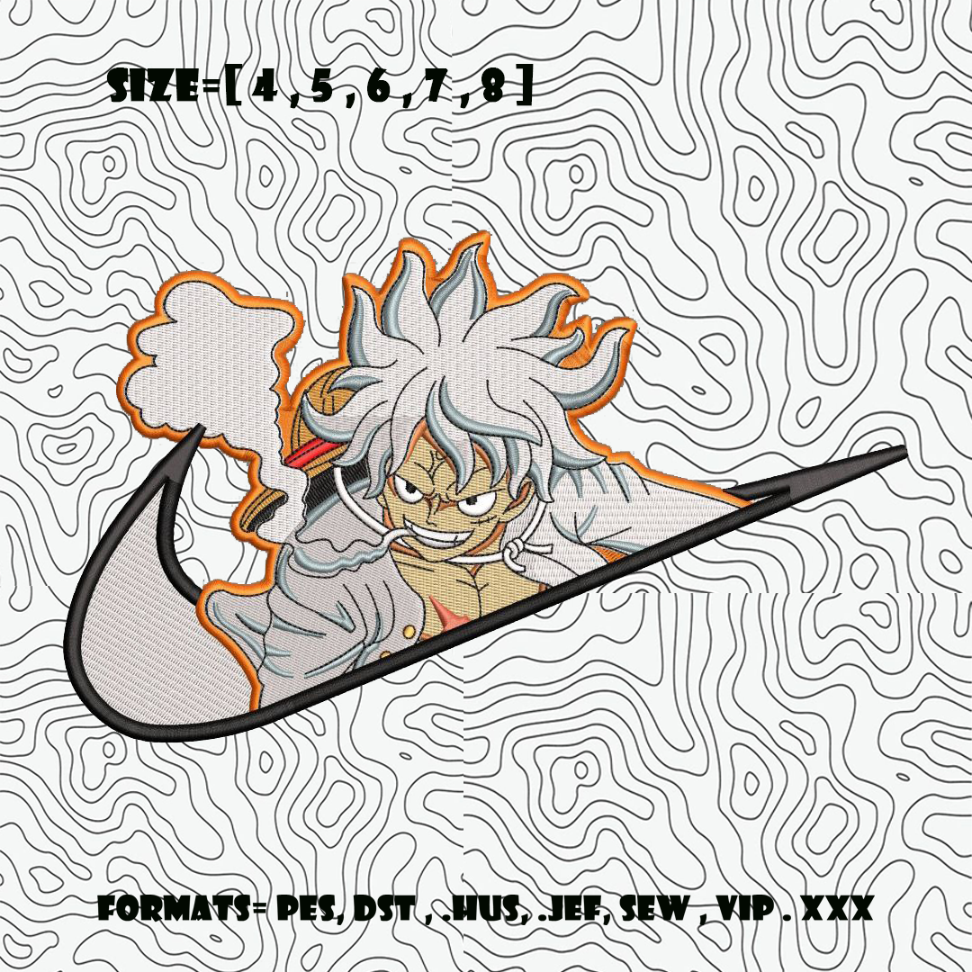 Monkey D Luffy Embroidery Design File, One Piece Anime Embro | Inspire ...