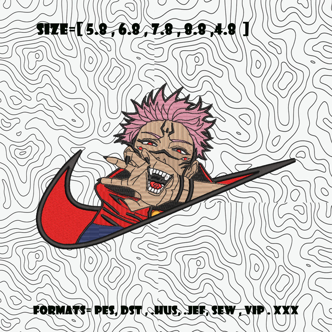 Sukuna Embroidery Design File/ Jujutsu Kaisen Anime Embroide | Inspire ...