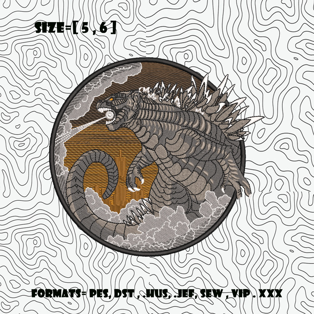 Godzila Embroidery Design File/Embroidery Design/ Machine De | Inspire ...
