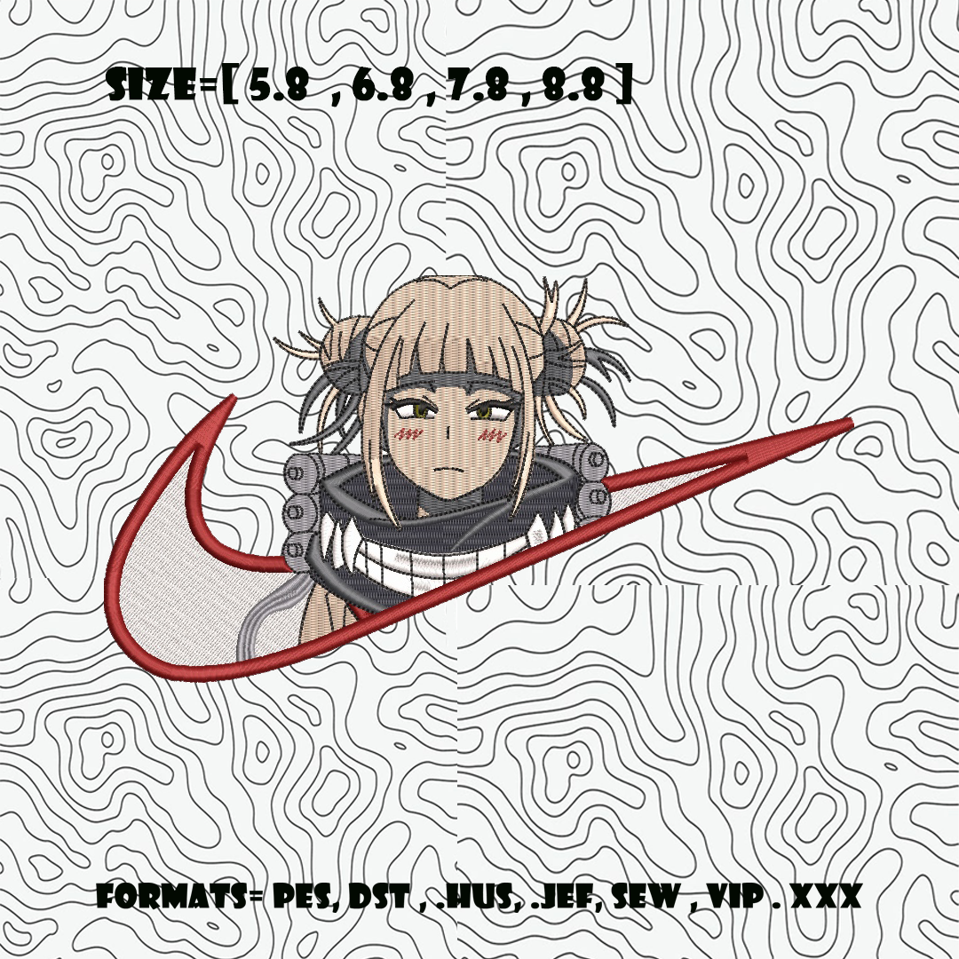 Nike Himiko Toga Embroidery Design File, My Hero Academia An | Inspire ...
