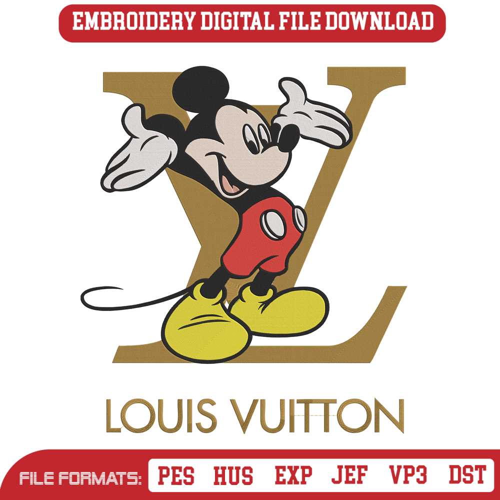 Mickey Louis Vuitton Embroidery Design LV Embroidery - Inspire Uplift