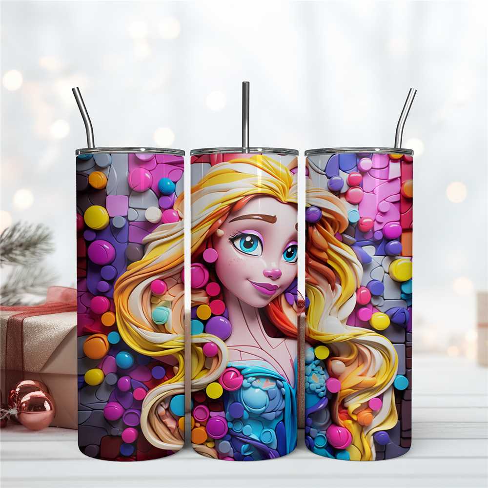 3D Rapunzel Color Tumbler Design, Disney Princess Wrap, 20oz | Inspire ...