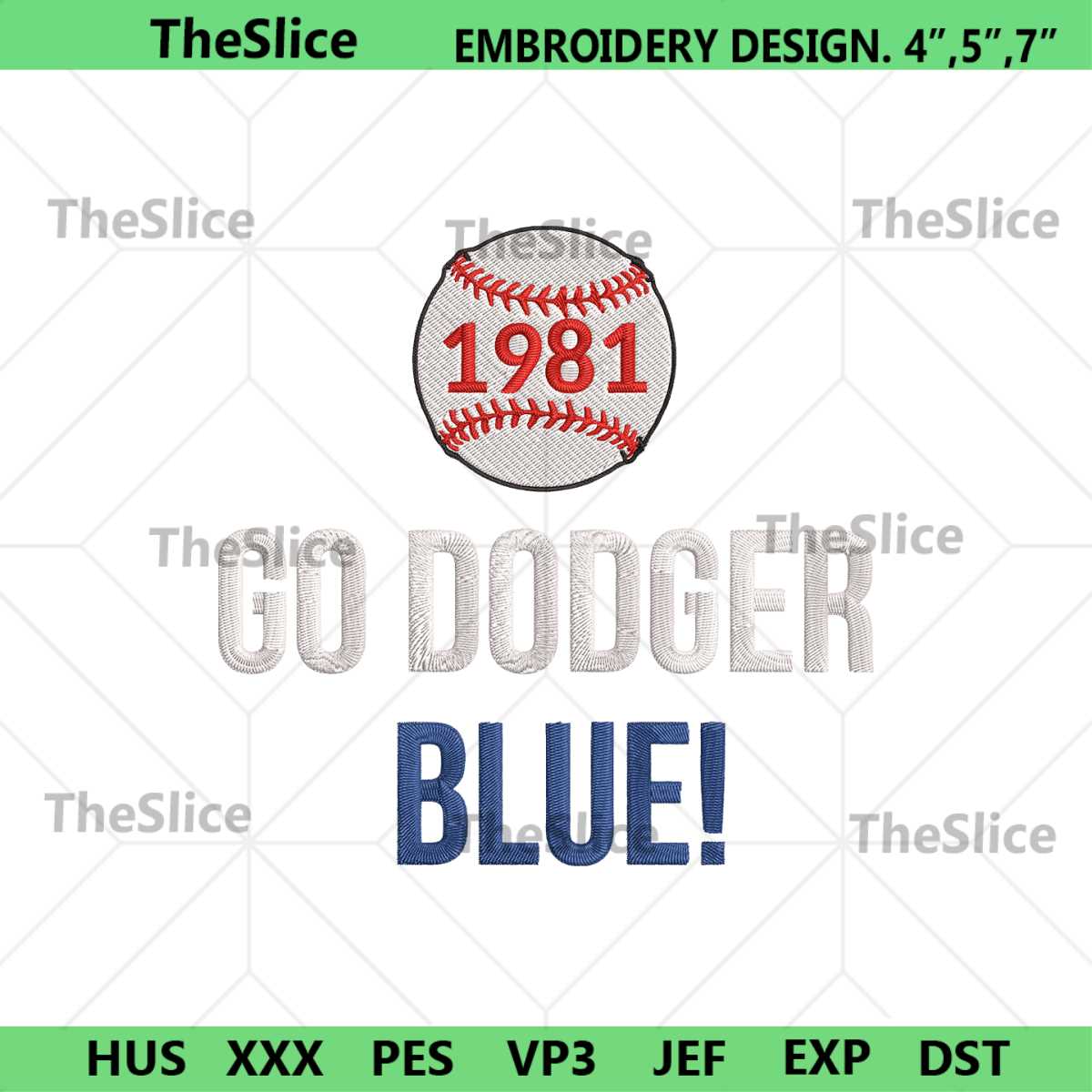 Go Dodgers Blue Machine Embroidery, Dodgers MLB Logo Embroid | Inspire ...