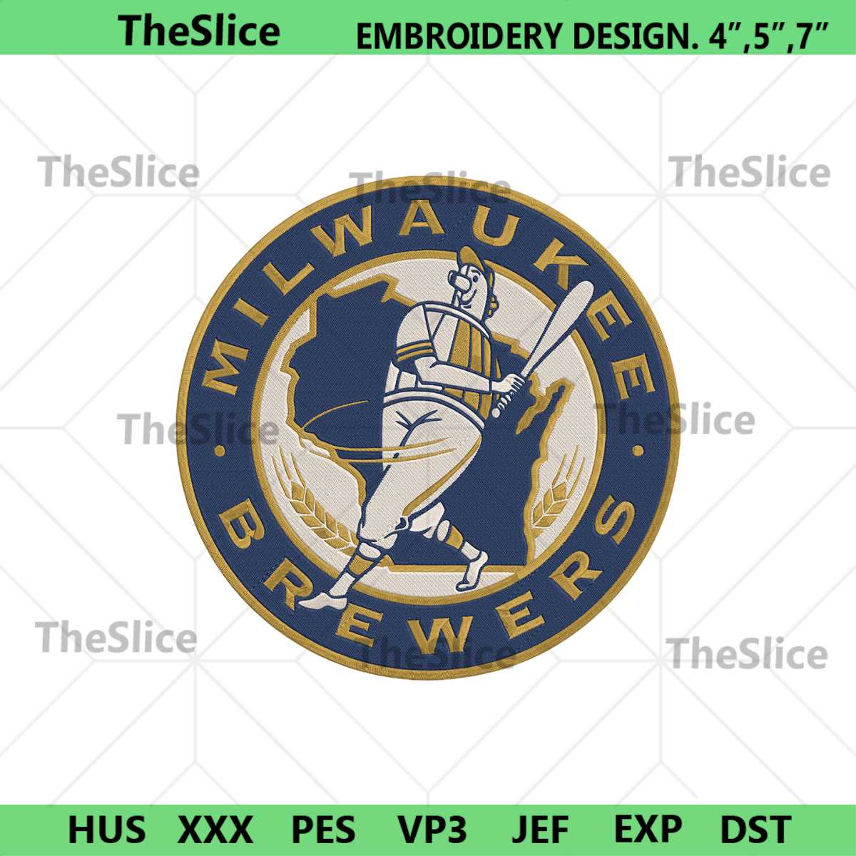 Milwaukee Brewers Baseball Logo Embroidery File, Milwaukee B | Inspire ...
