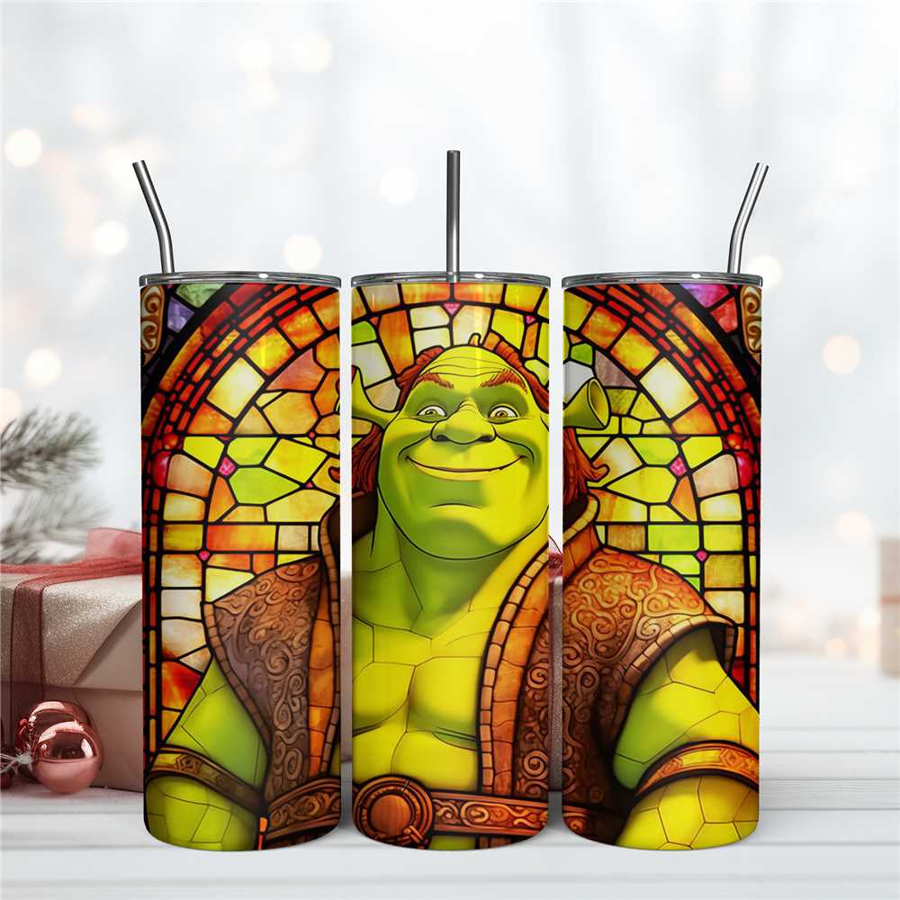 Stained Glass Shrek 20Oz Tumbler Wrap Design - Inspire Uplift