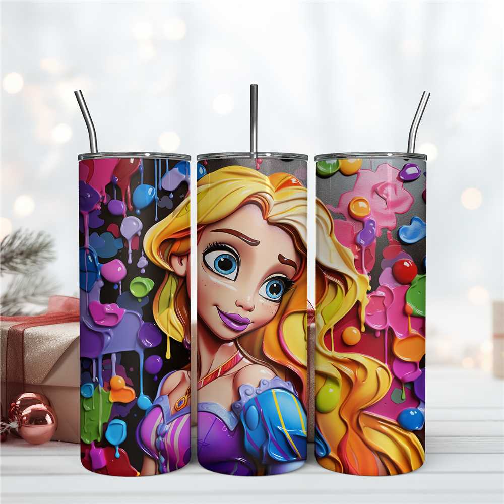 3D Rapunzel Disney Tumbler Design, Disney Princess Wrap, 20o | Inspire ...