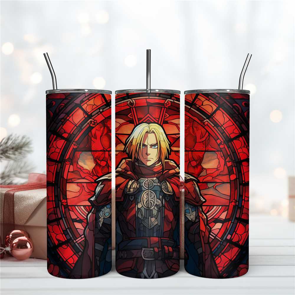 Edward Elric Wrap Fullmetal Alchemist Stained Glass Tumbler - Inspire ...