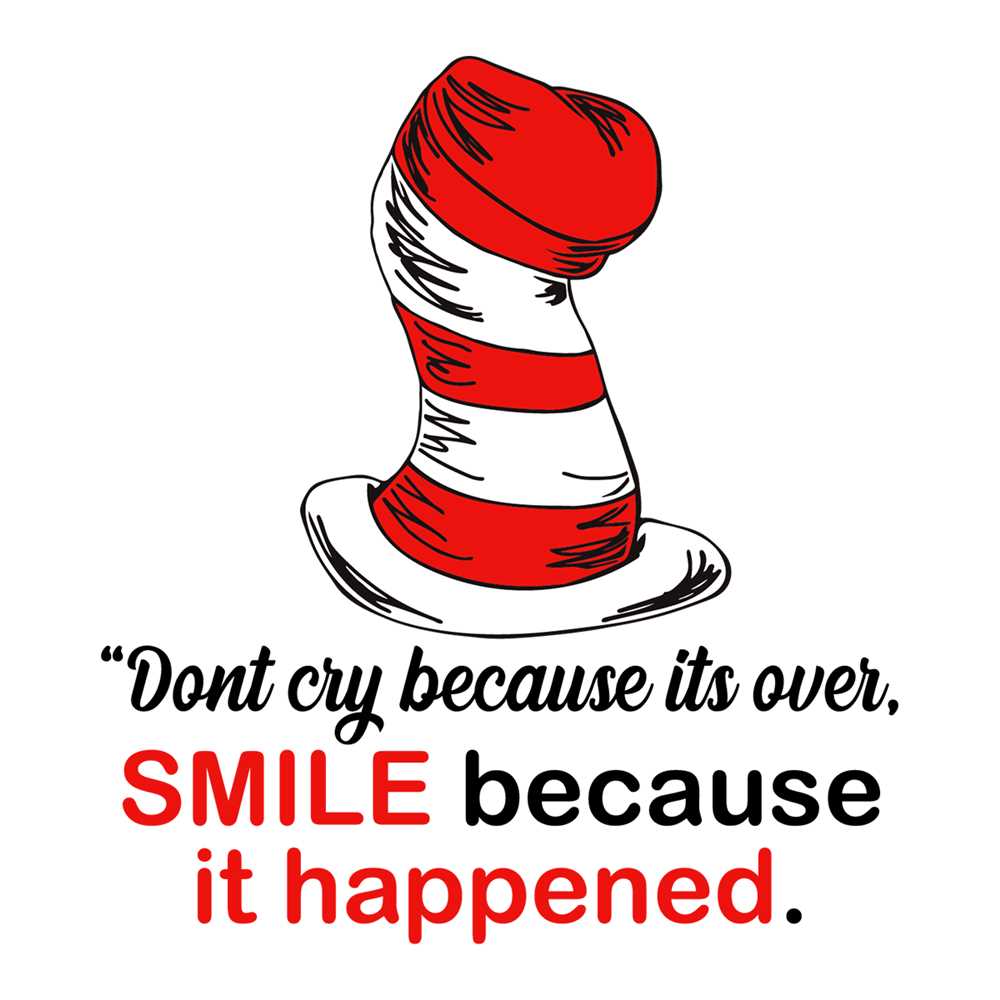 Do Not Cry Because Its Over Smile Svg, Dr Seuss Svg, Catinth - Inspire ...